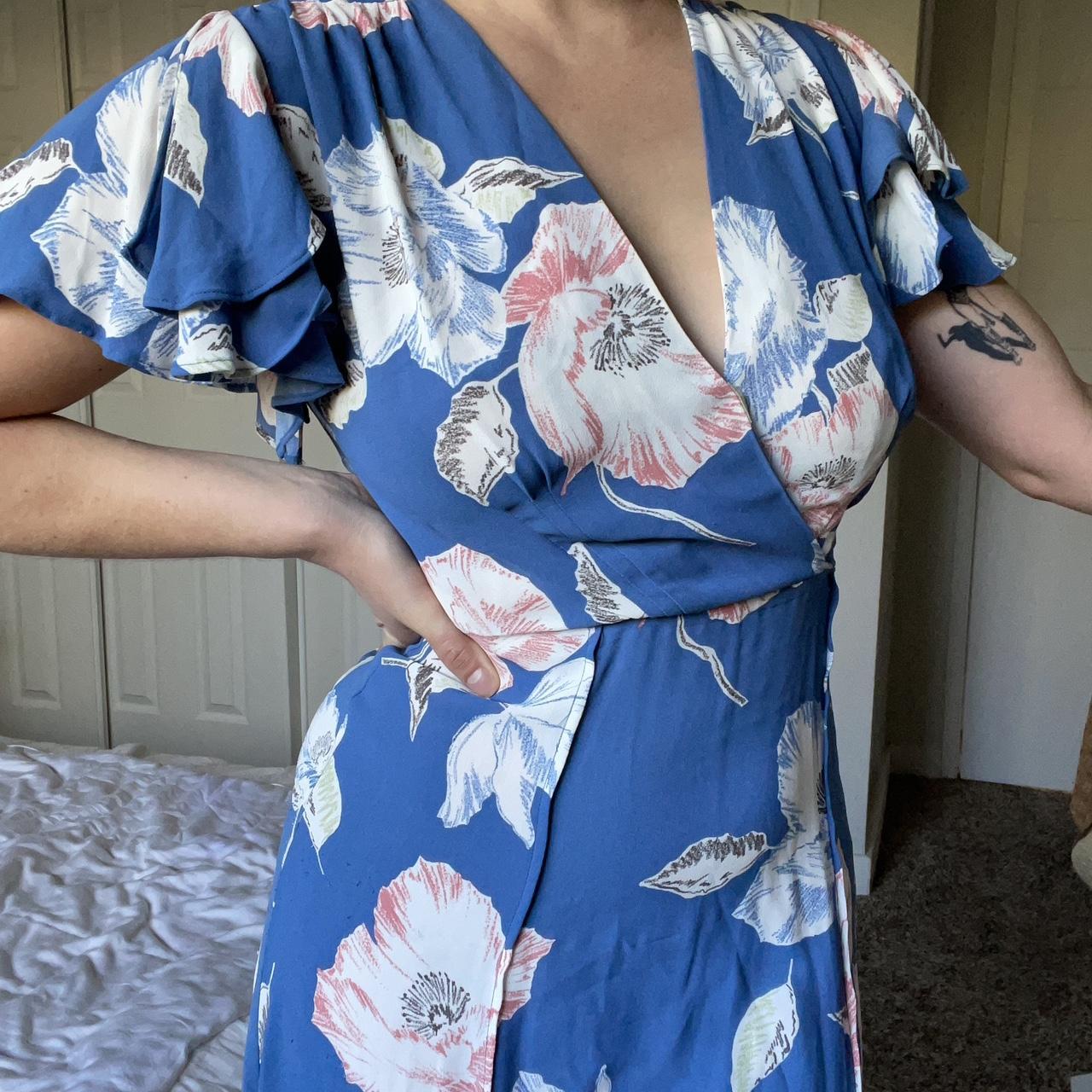 French Connection Women's Blue Dress | Depop