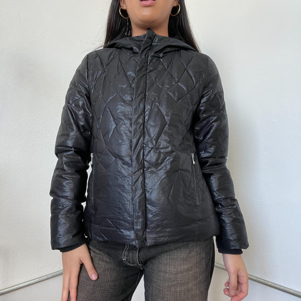 Vintage black puffer jacket • worn on size 6-8 on... - Depop