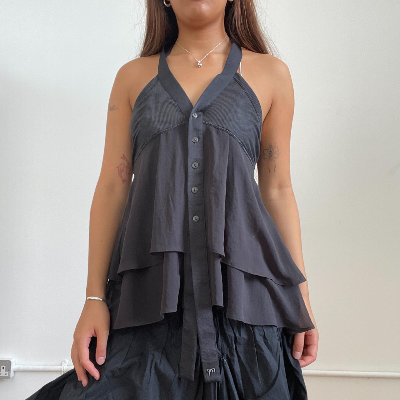 Vintage cop copine layered flowy cami vest top... - Depop