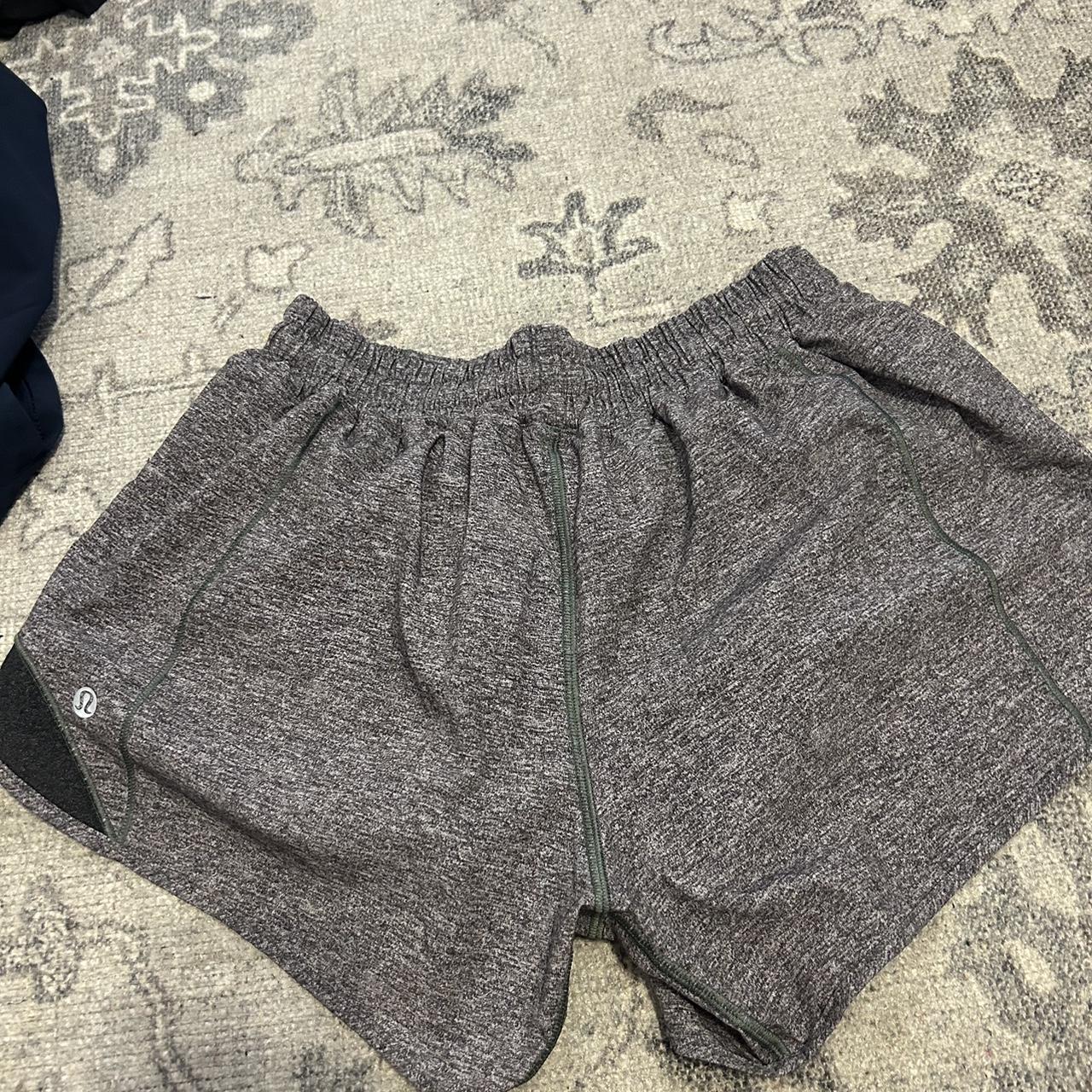 grey lululemon shorts (size 6, inseam 4 inch) - Depop