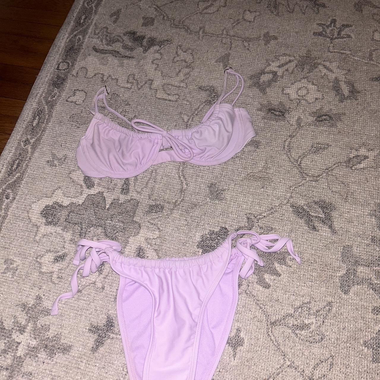 lavender purple string bikini (bottoms small top... - Depop