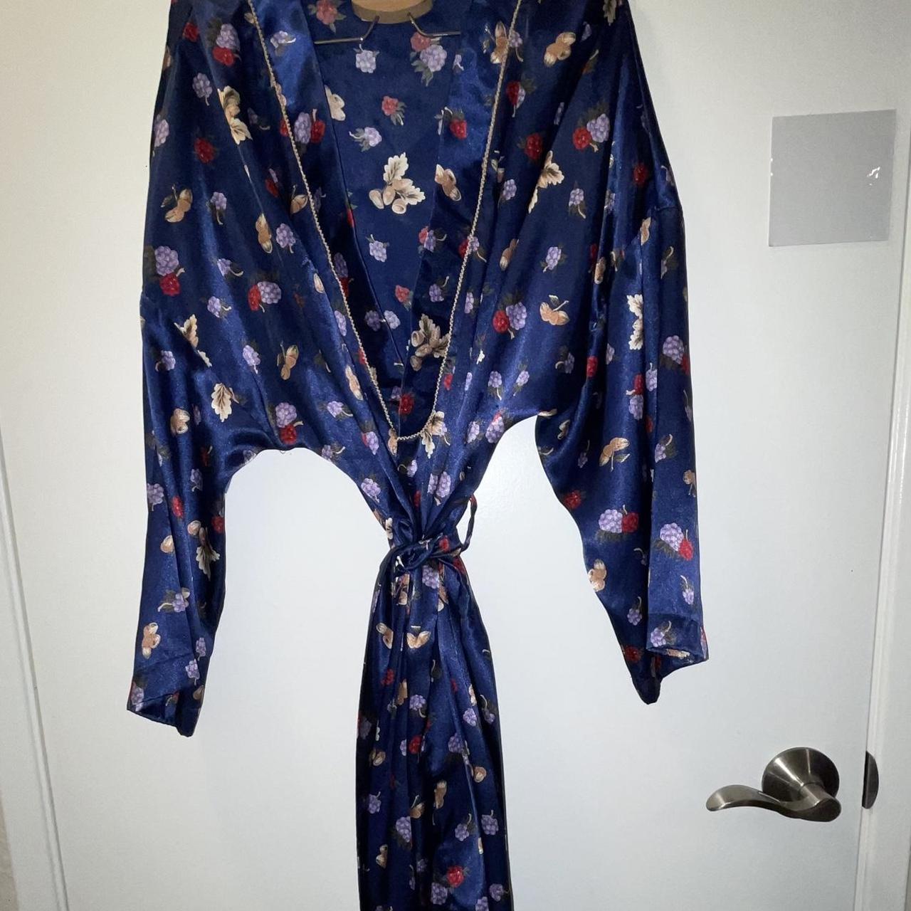Satin Berry Harvest print summer robe Comes to... - Depop