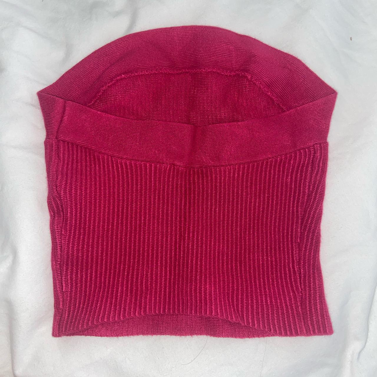 pink ribbed tube top, only worn a few times,... - Depop