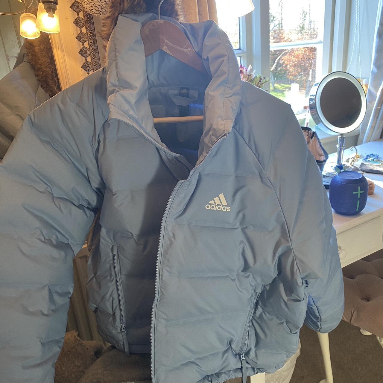 Gorgeous baby blue adidas puffer . Size medium... - Depop