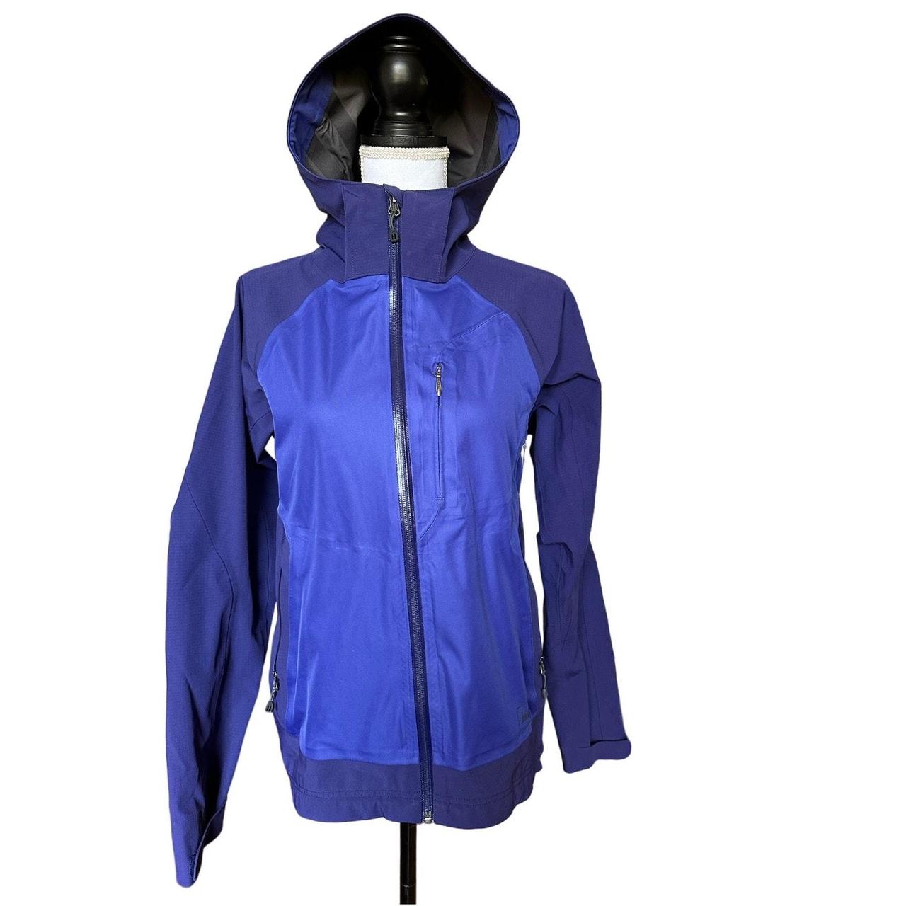 EUC - REI Womens E1 ELEMENTS blue Hooded Rain Wind... | Depop