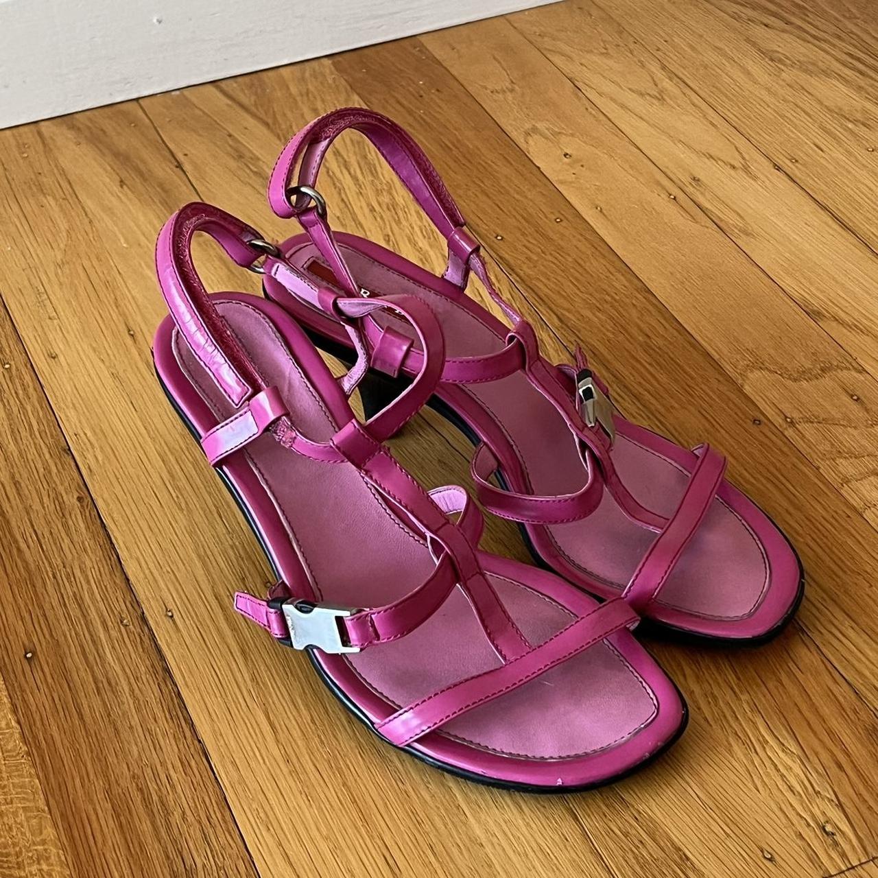 Prada pink strap sandals with heels EU size 36 - Depop