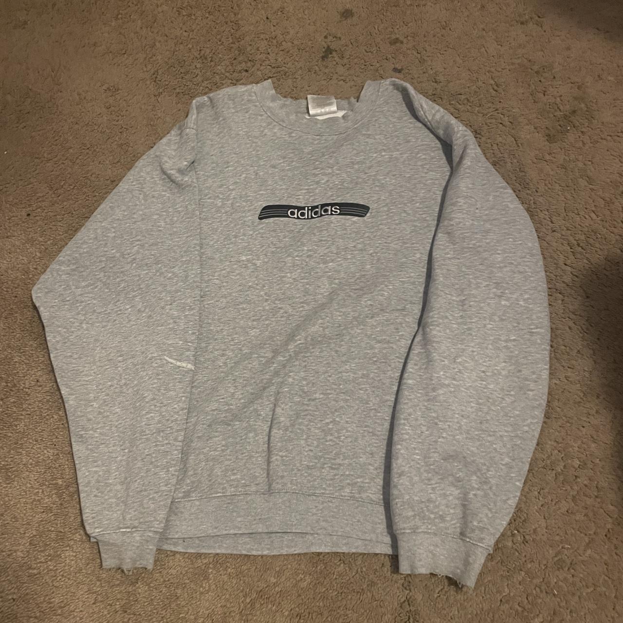 Vintage Grey Adidas Crewneck -fits oversized - Depop