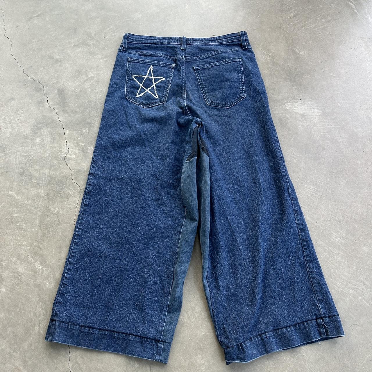 Custom Wide-Leg Jeans – Inner Flare & Star... | Depop