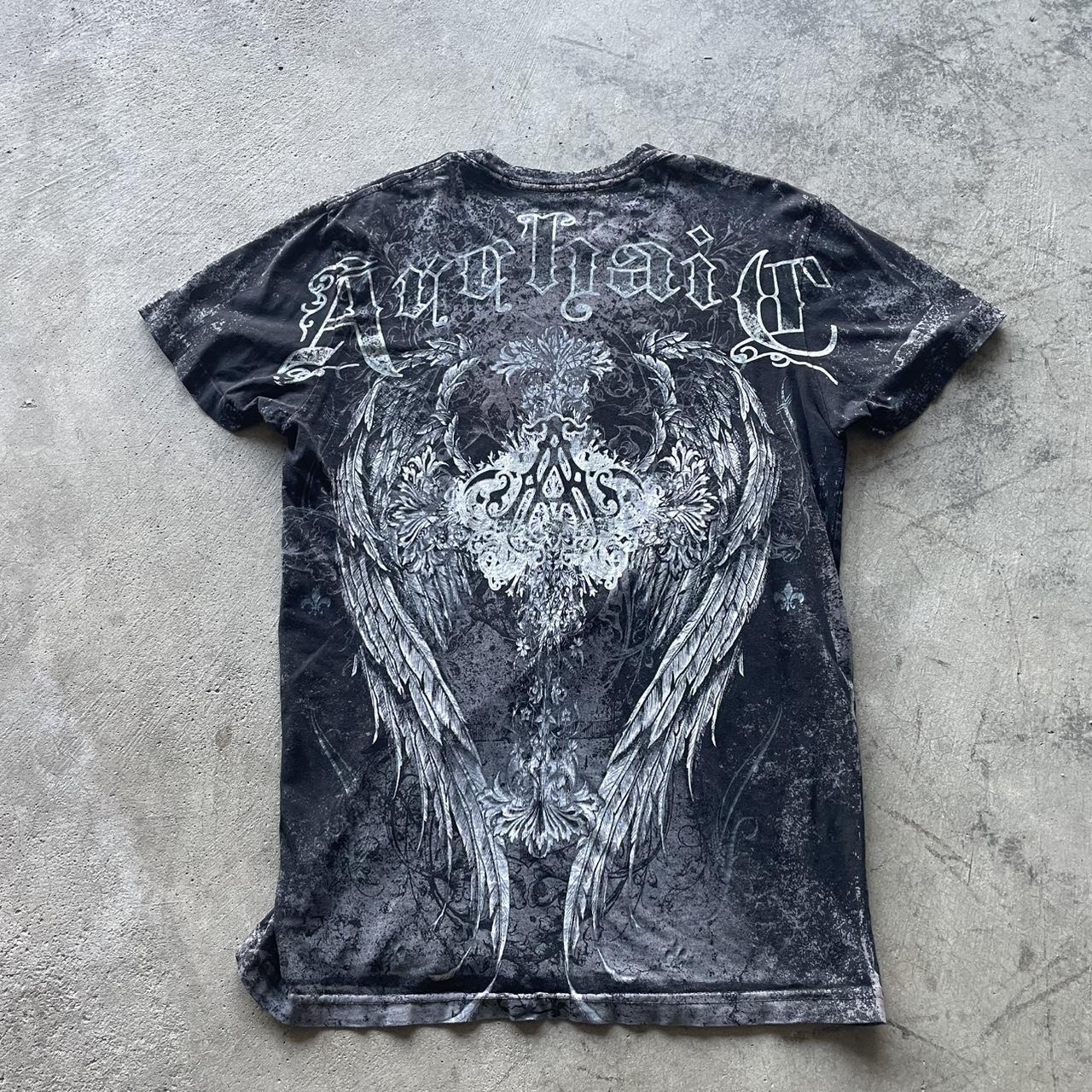 Black & grey Affliction Archaic shirt. Super sick... | Depop