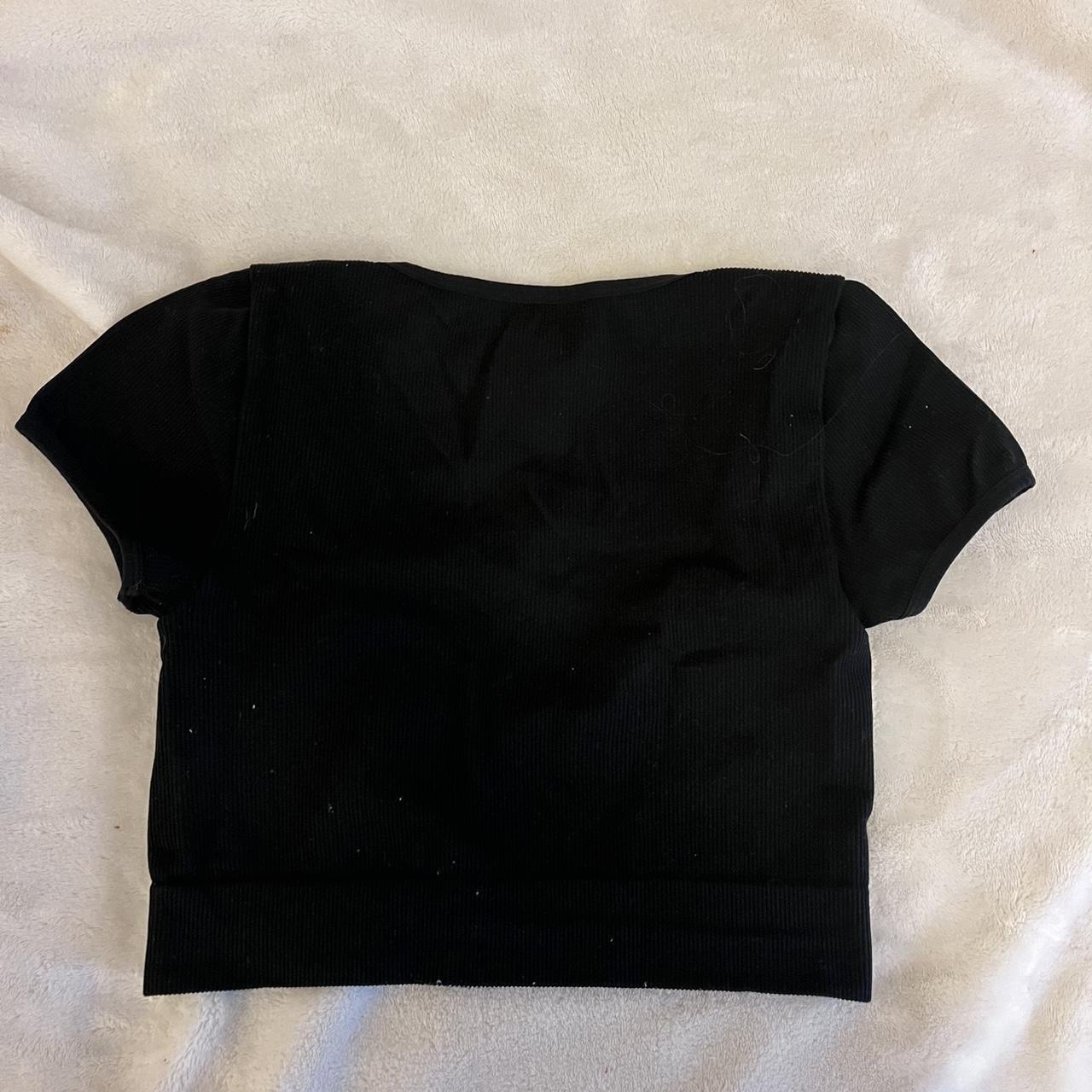 Black ribbed crop top #croptop | Depop