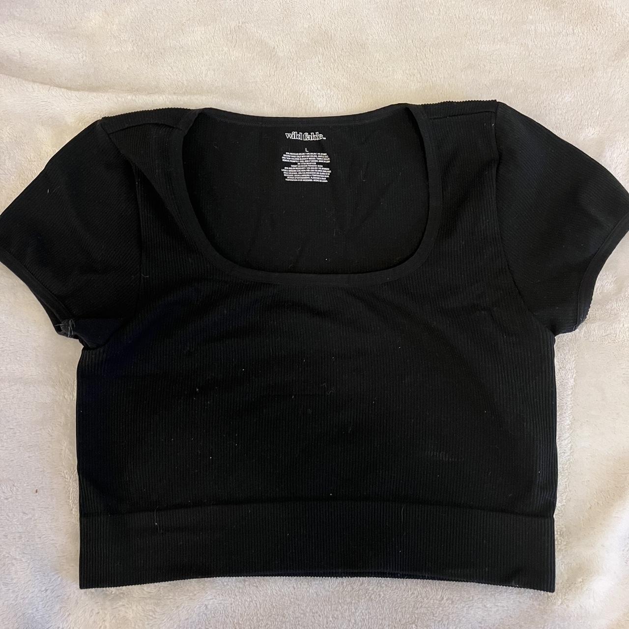 Black ribbed crop top #croptop | Depop