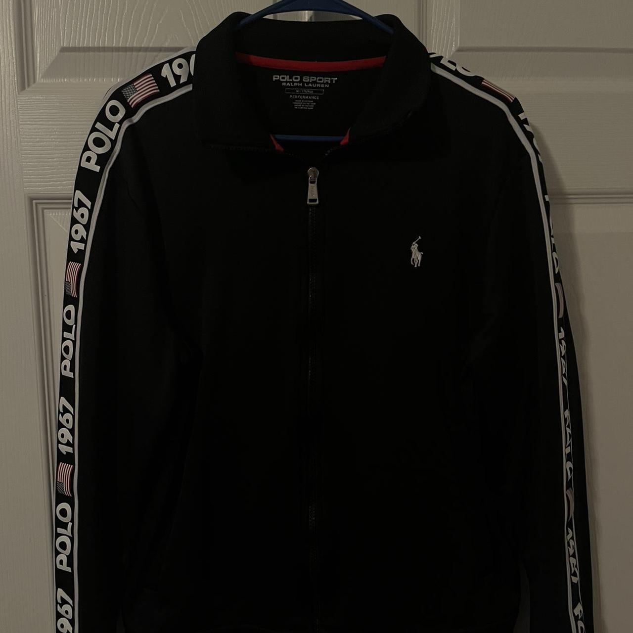 Black Polo Sport Track Jacket Sz Medium Worn only a... | Depop