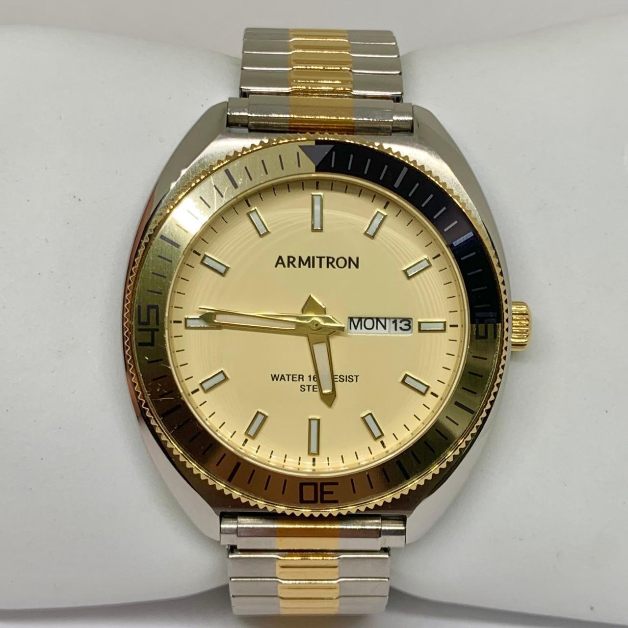 Armitron day date men’s quartz analog watch two tone... - Depop