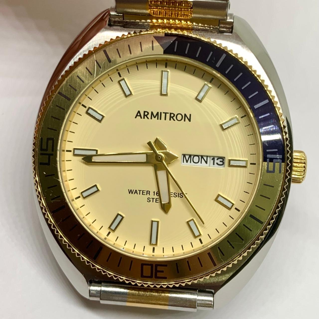 Armitron day date men’s quartz analog watch two tone... - Depop