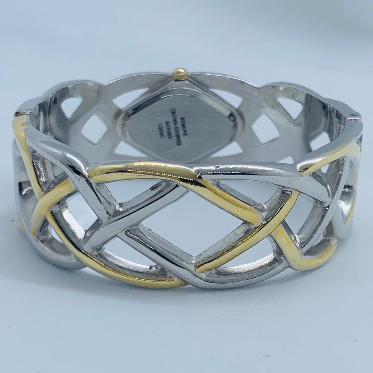 Bay studio women cuff bracelet watch silver gold... - Depop