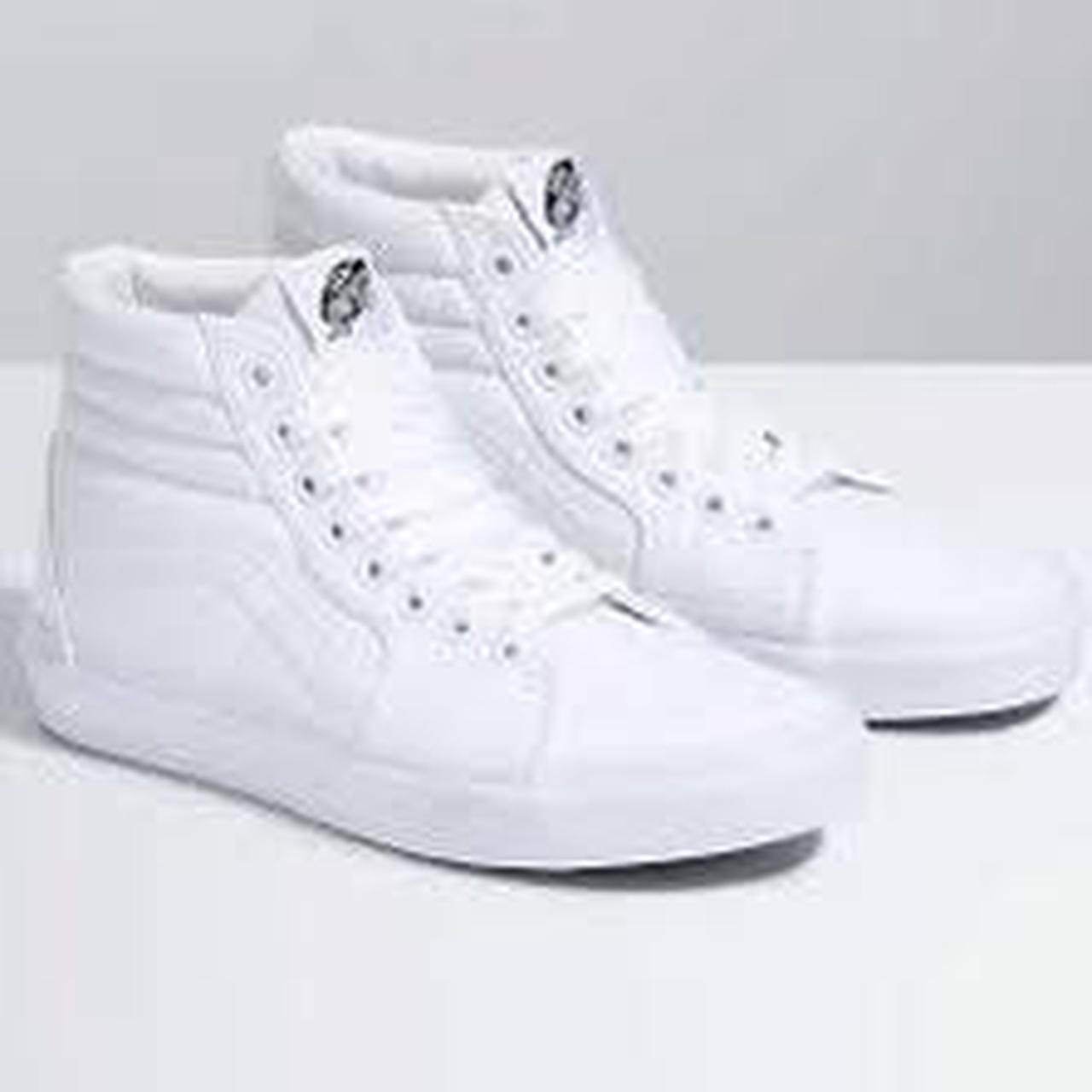 Women’s White High Top vans size 7 - Depop