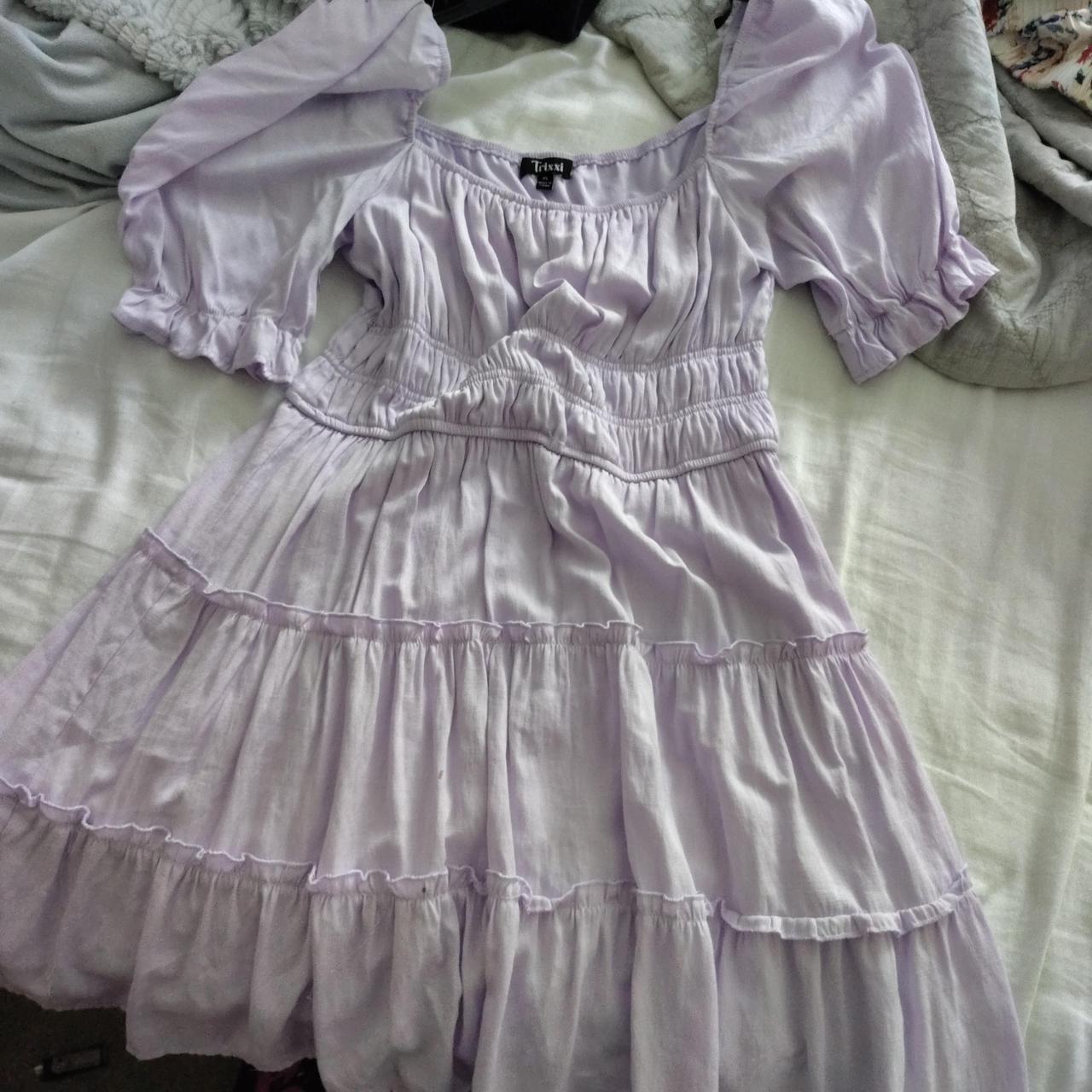 lilac ruffle dress great for summer by trixxi size... | Depop