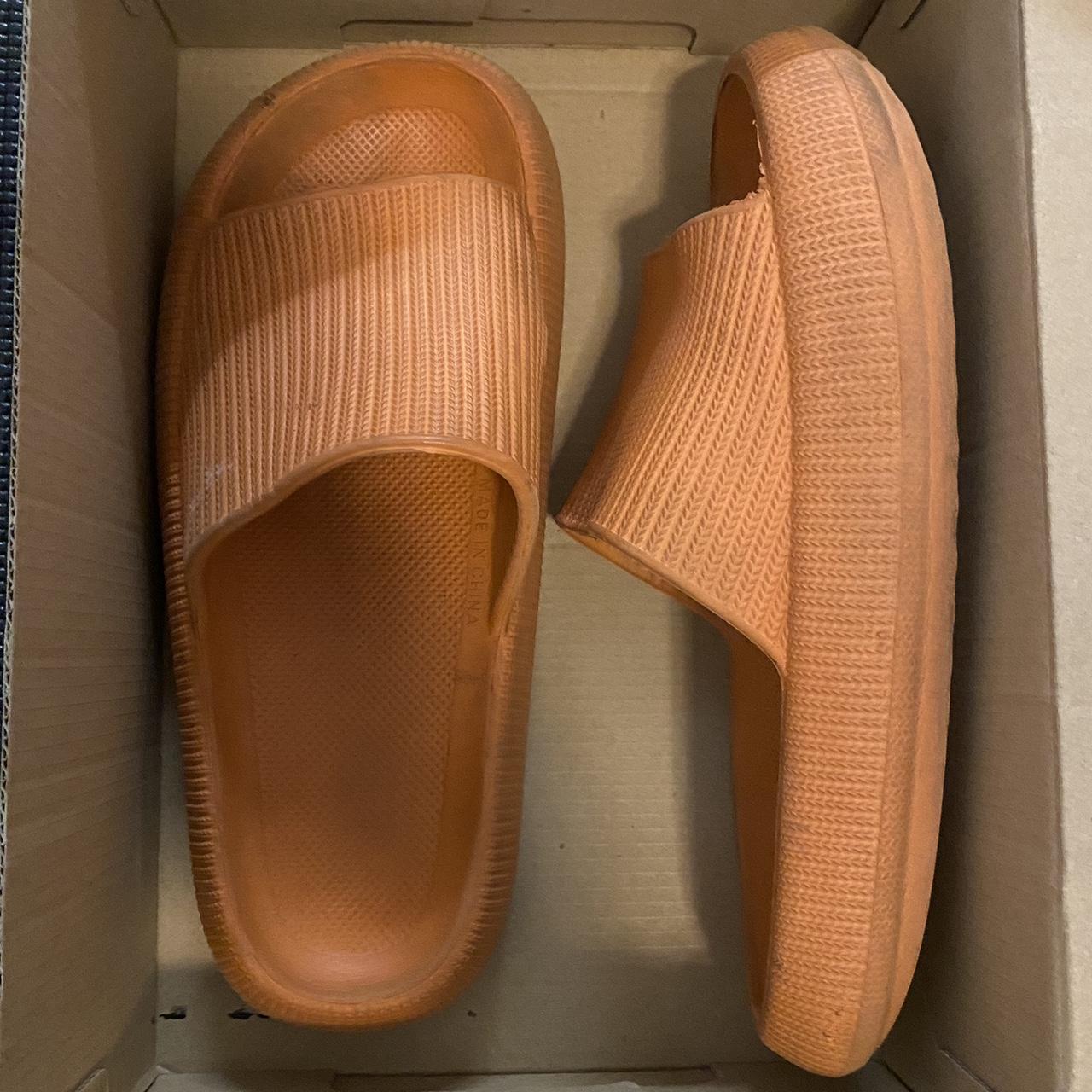 Comfy, sliders orange in colour little dirty need to... - Depop