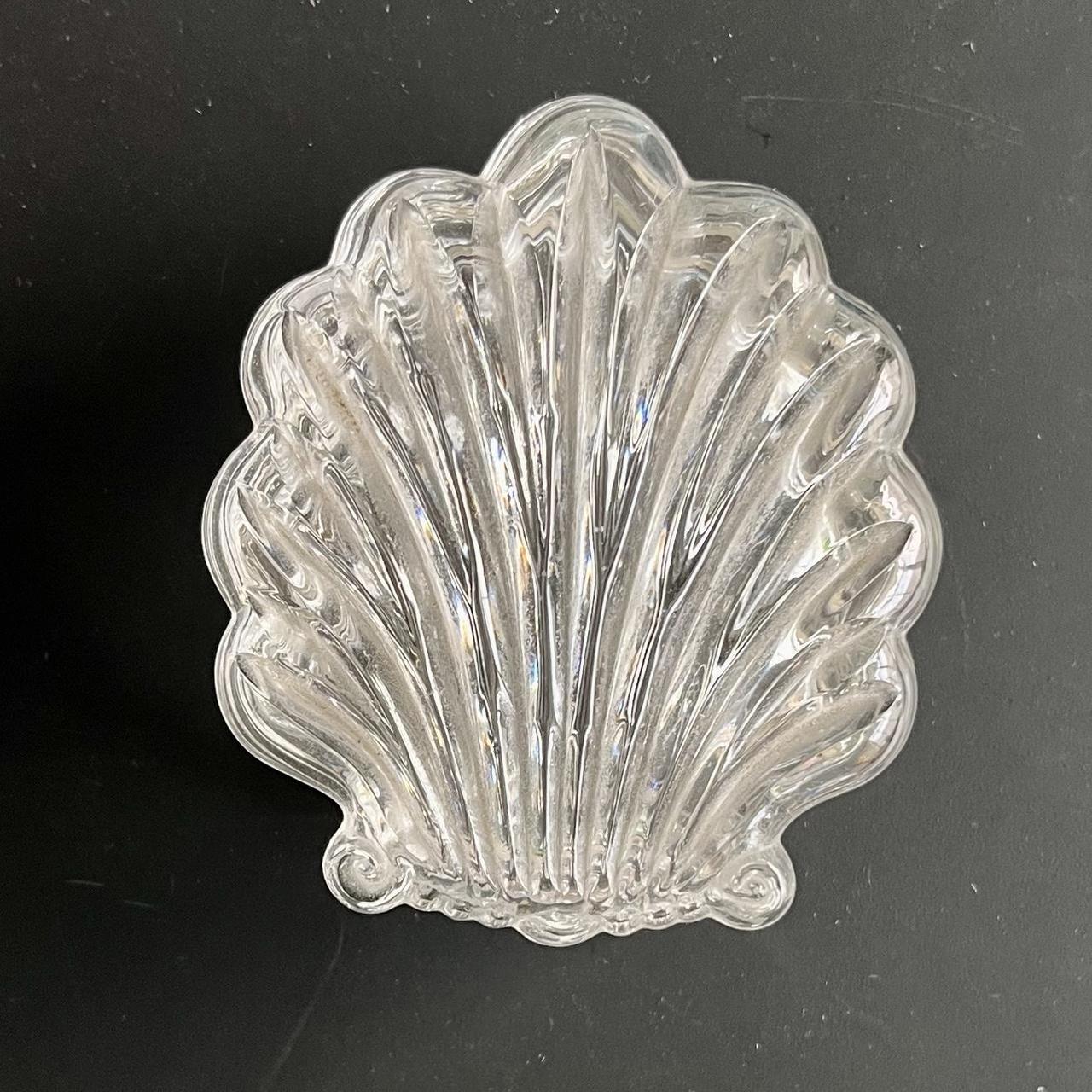 Vintage Mini Cut Glass Clamshell Trinket Dish Stash... | Depop