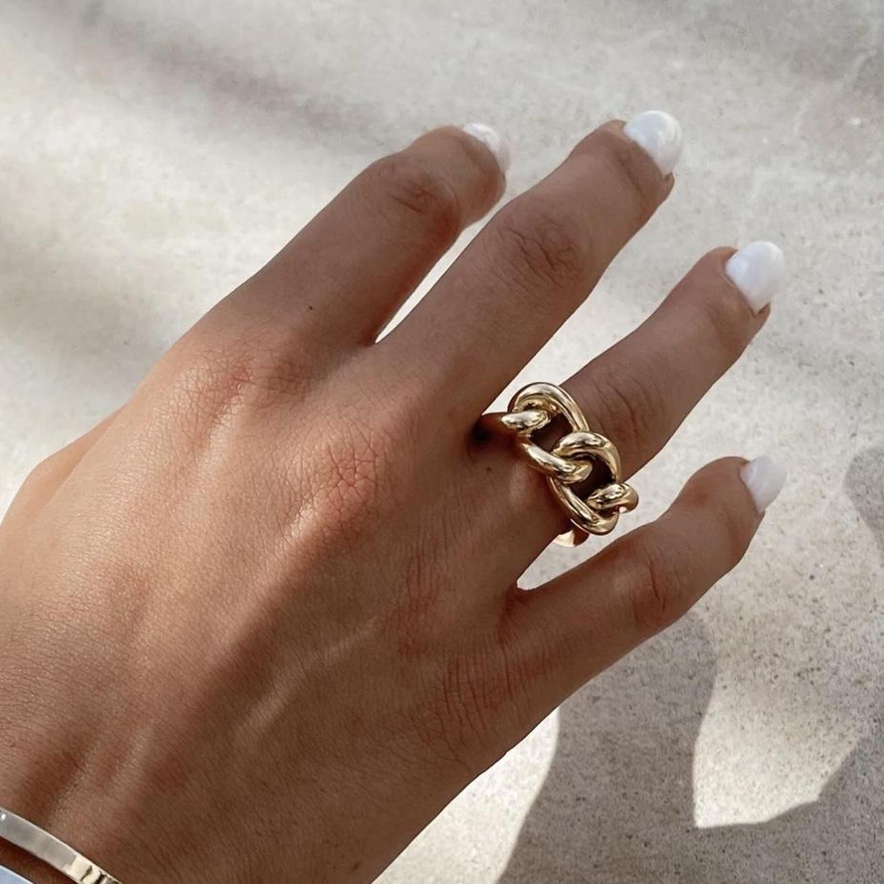 Chain Ring - 18K Gold Plated 18k Gold plated ring... - Depop