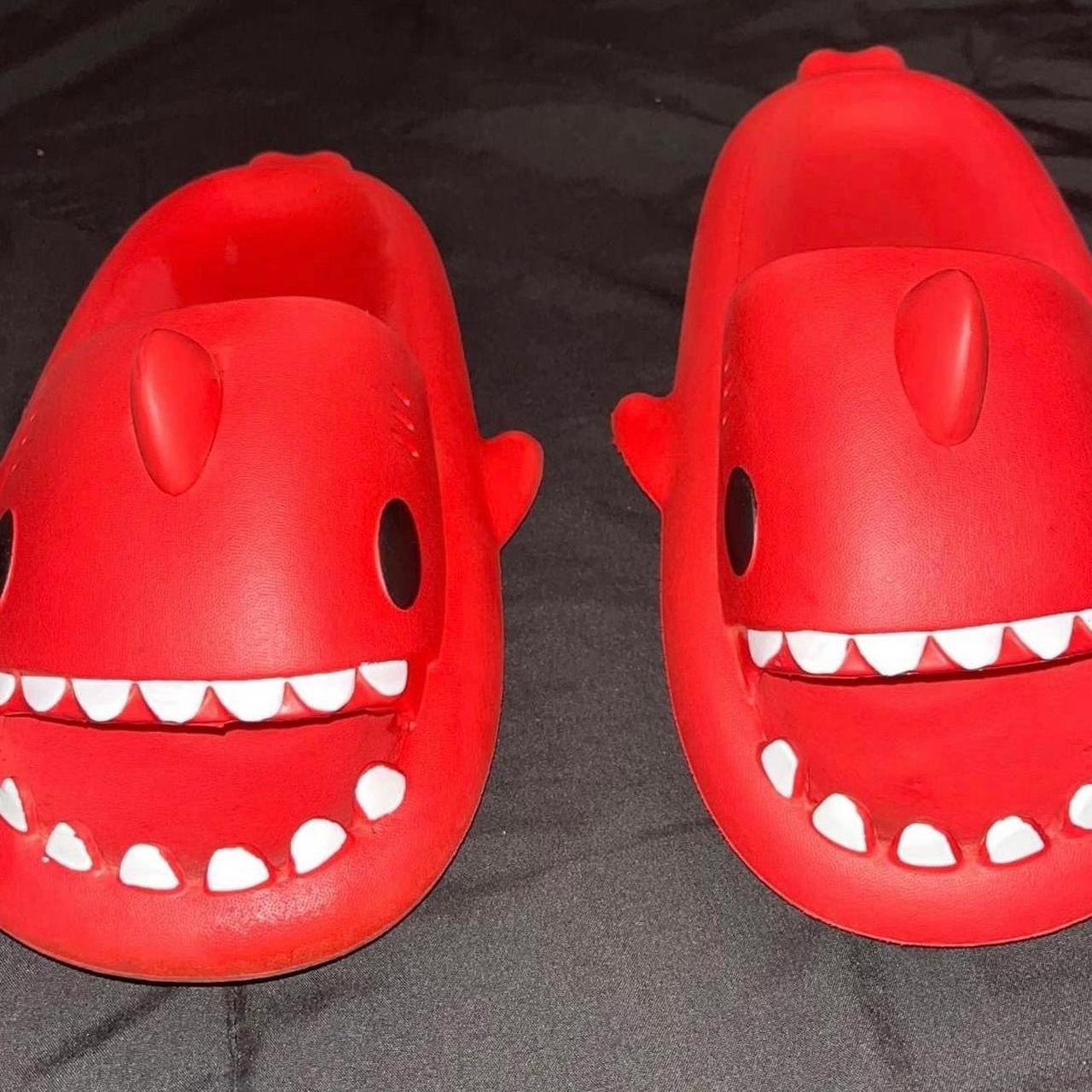 Shark slides really comfy fun for the beach nice... - Depop