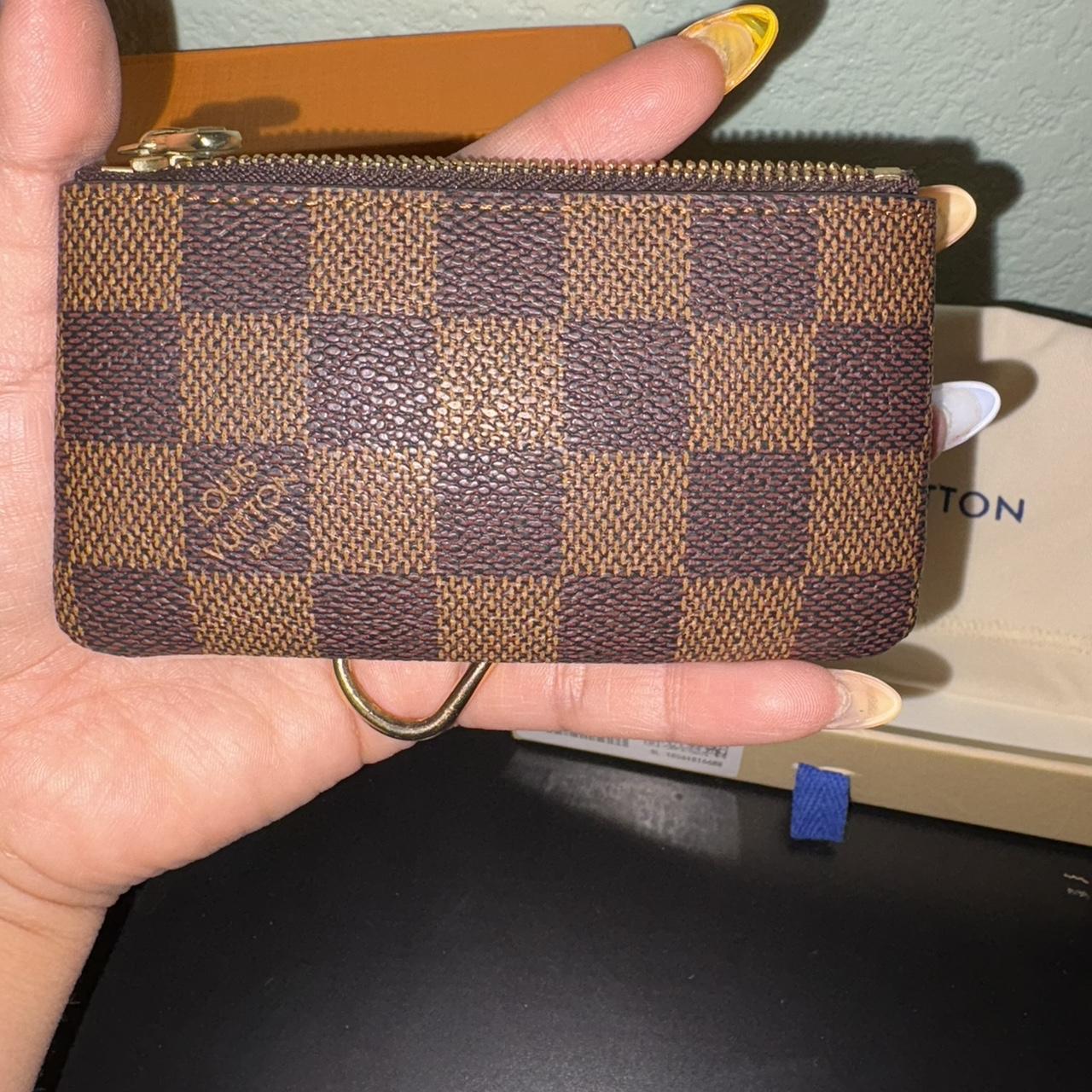 Brown checkered coin pouch mirror, similar to the... | Depop
