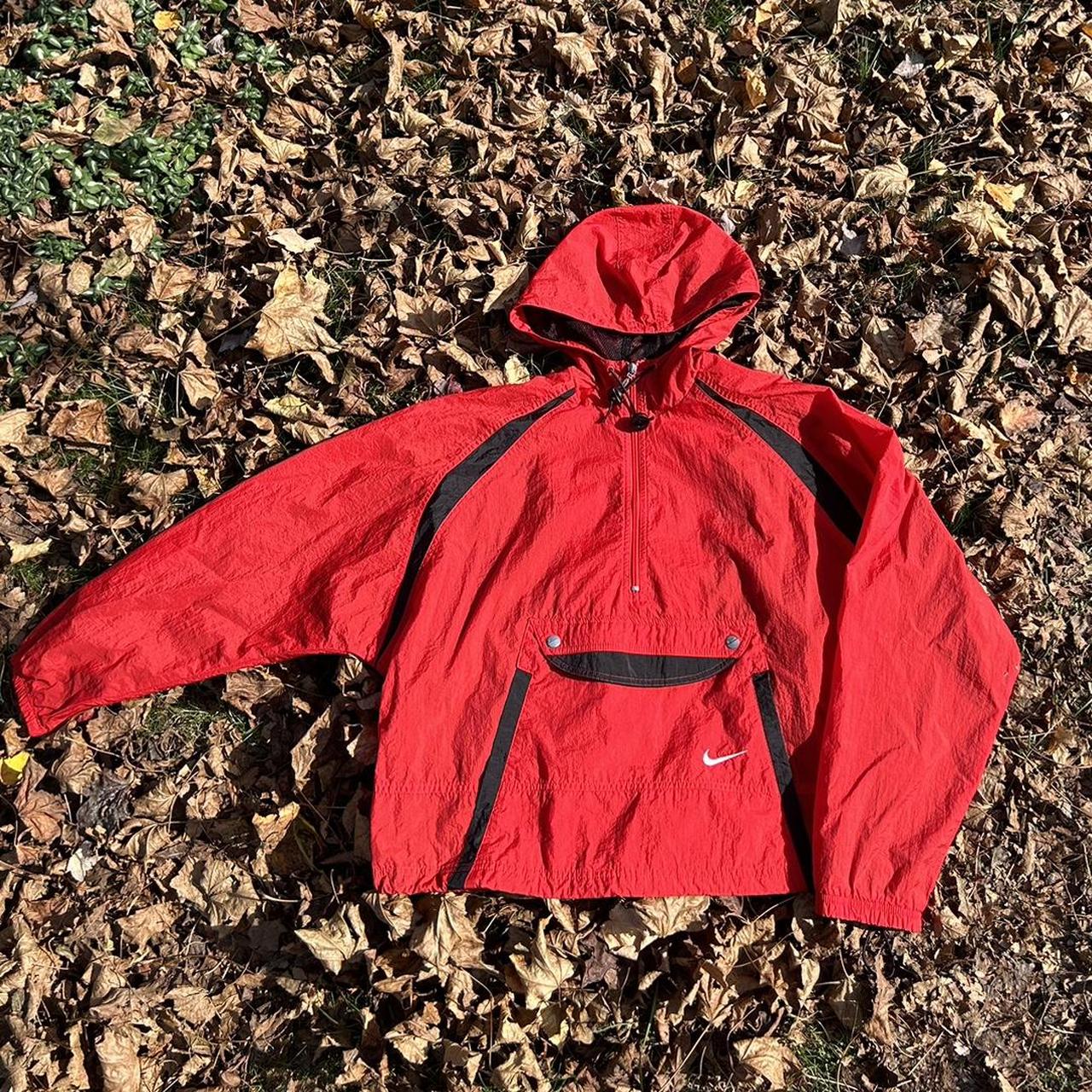 Vintage red Nike windbreaker Size L In very good... - Depop