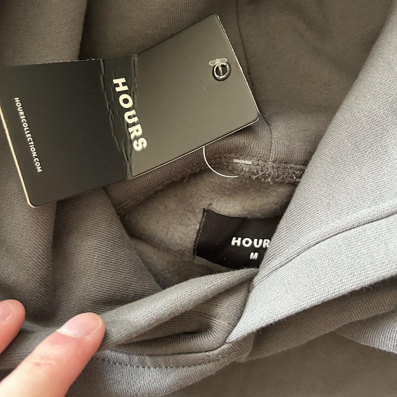 Hours Men's Hoodie - Grey/Blue - L – Gray heavyweight… - Gem