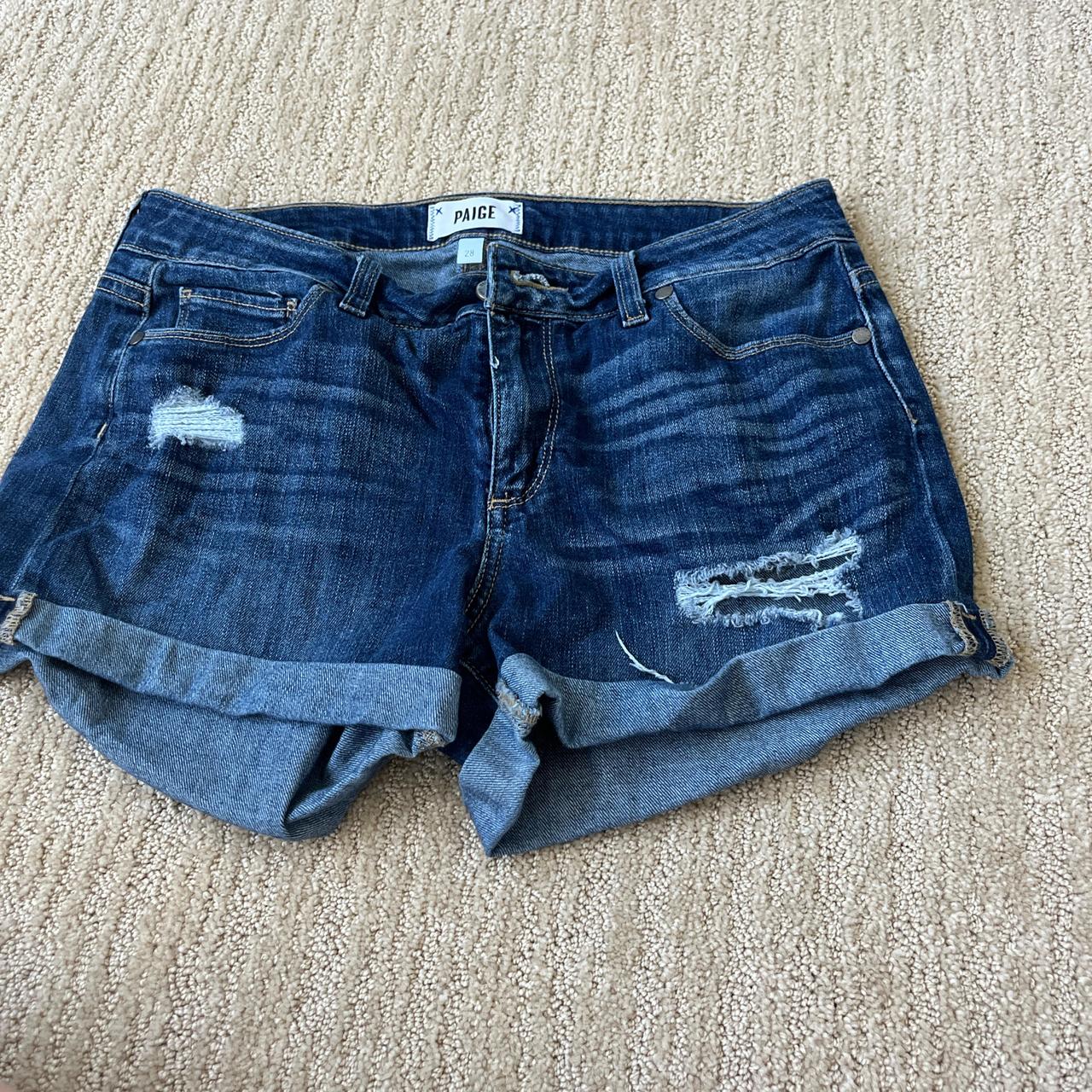 Small Paige jegging shorts Dark blue Size 28 | Depop