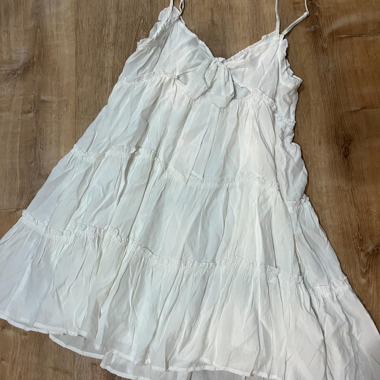 White mini dress perfect for graduation women's size L | Depop