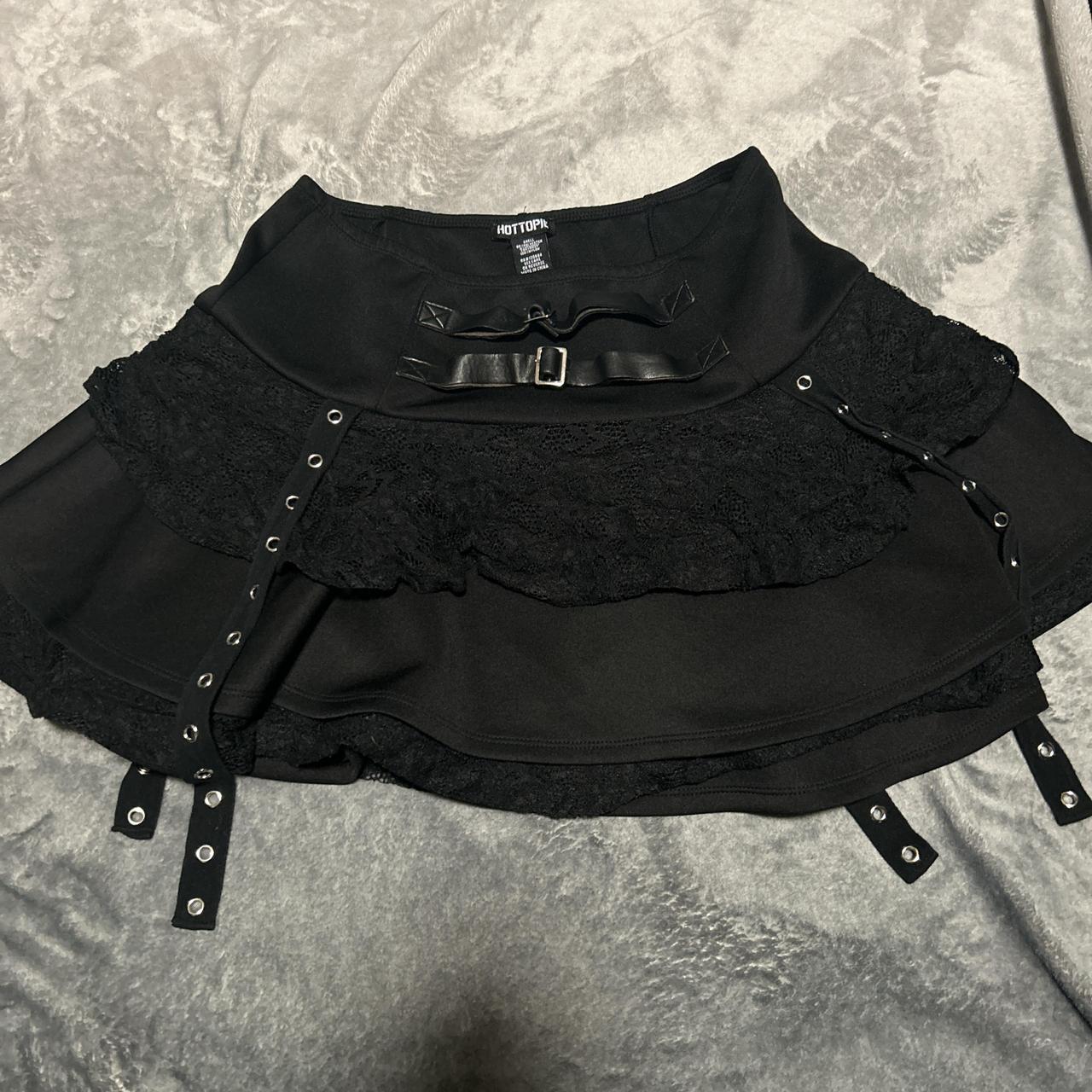 Black gothic skirt with buckles from Hot Topic. A... - Depop