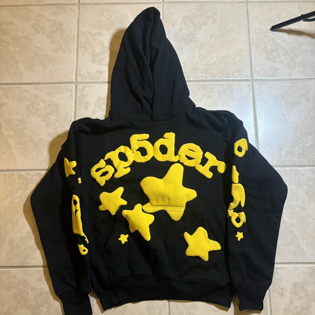 Sp5der Beluga Hoodie ‘Onyx/Yellow’ Brand new Mens... - Depop