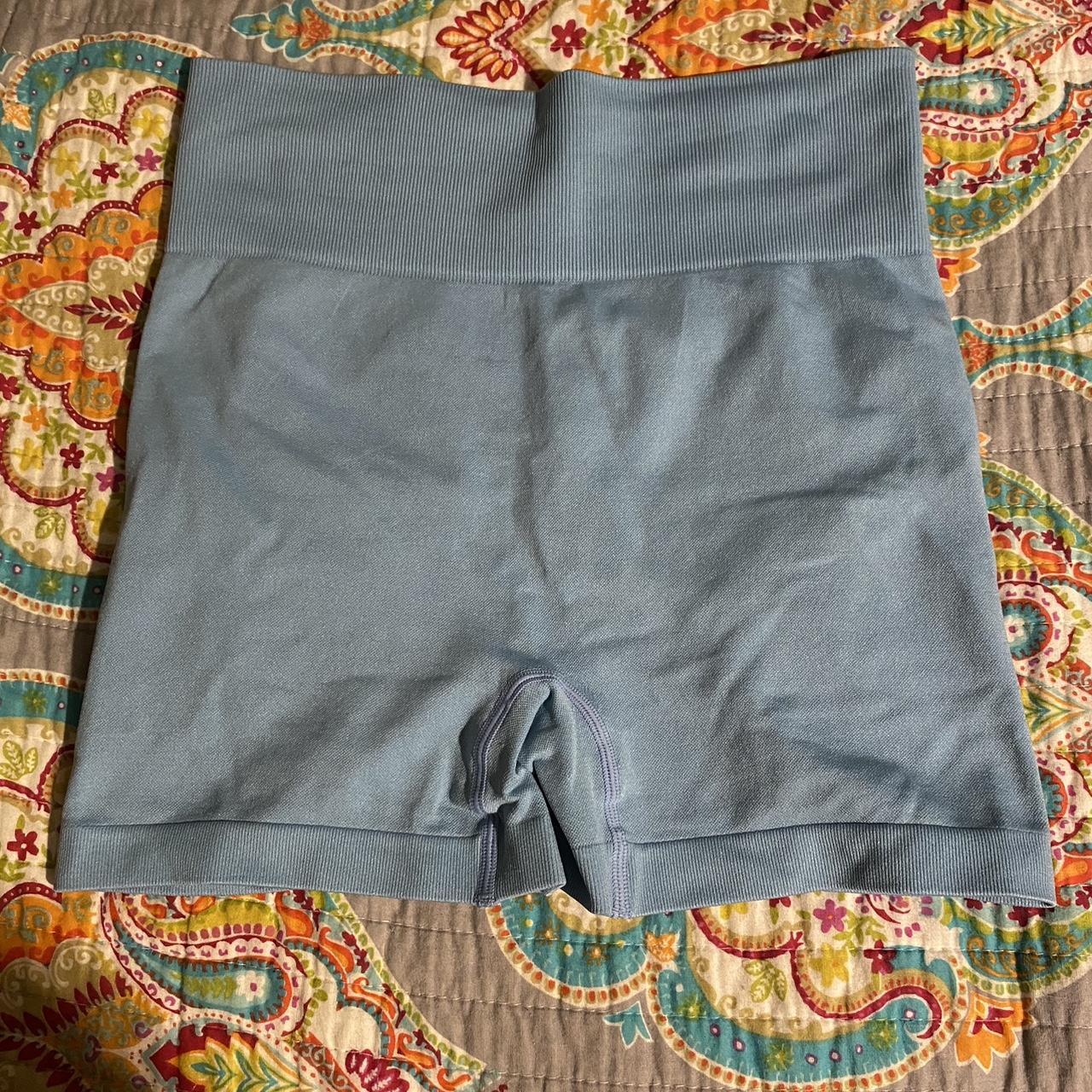 Light Blue Gym Shorts Has Butt Scrunch Not See Depop