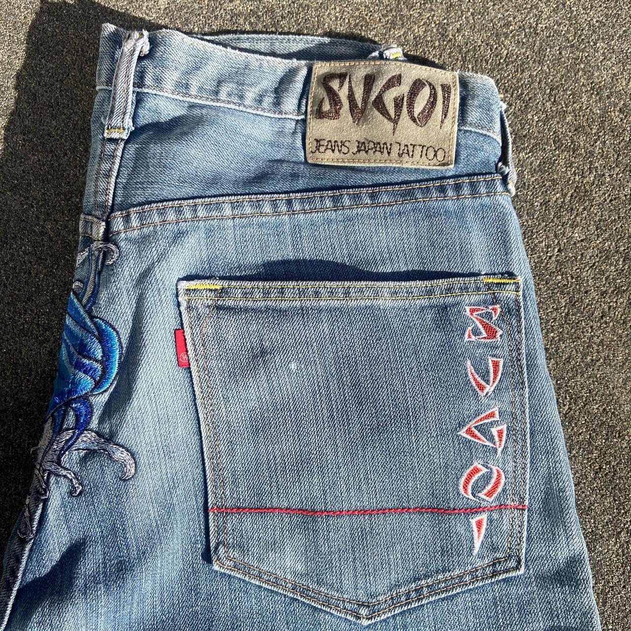 Sugoi Japanese denim crazzzy koi fish embroidery... - Depop