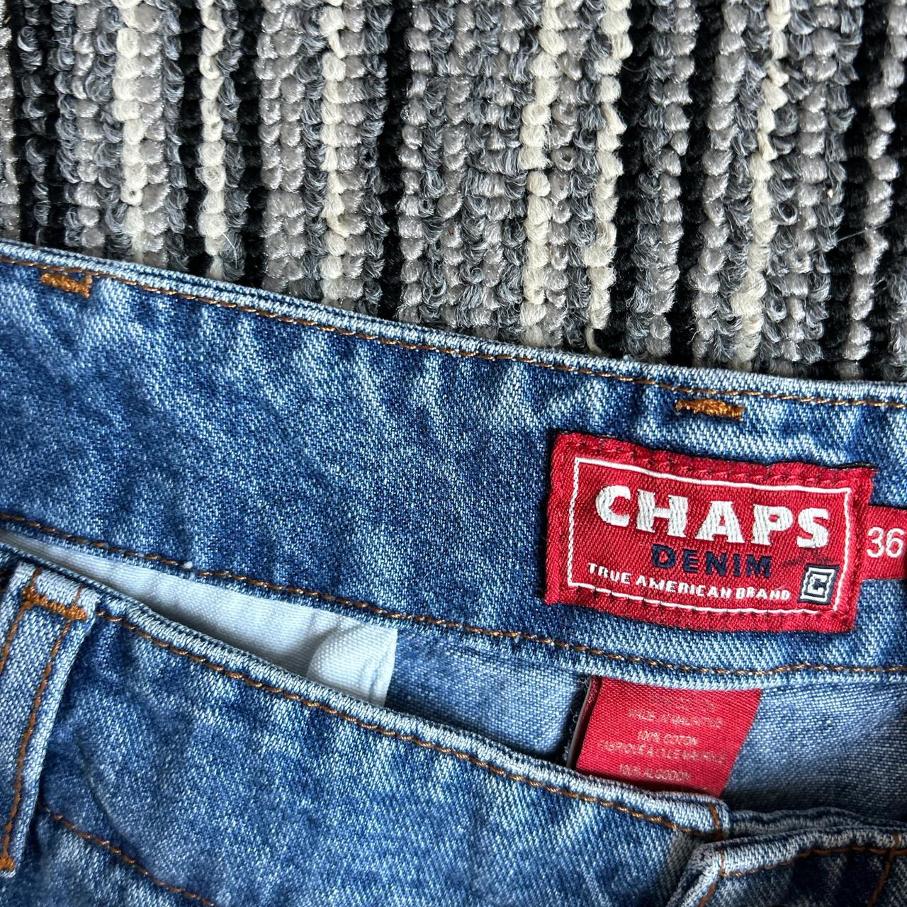 Vintage Chaps denim baggy wide leg cargo jorts Size... - Depop