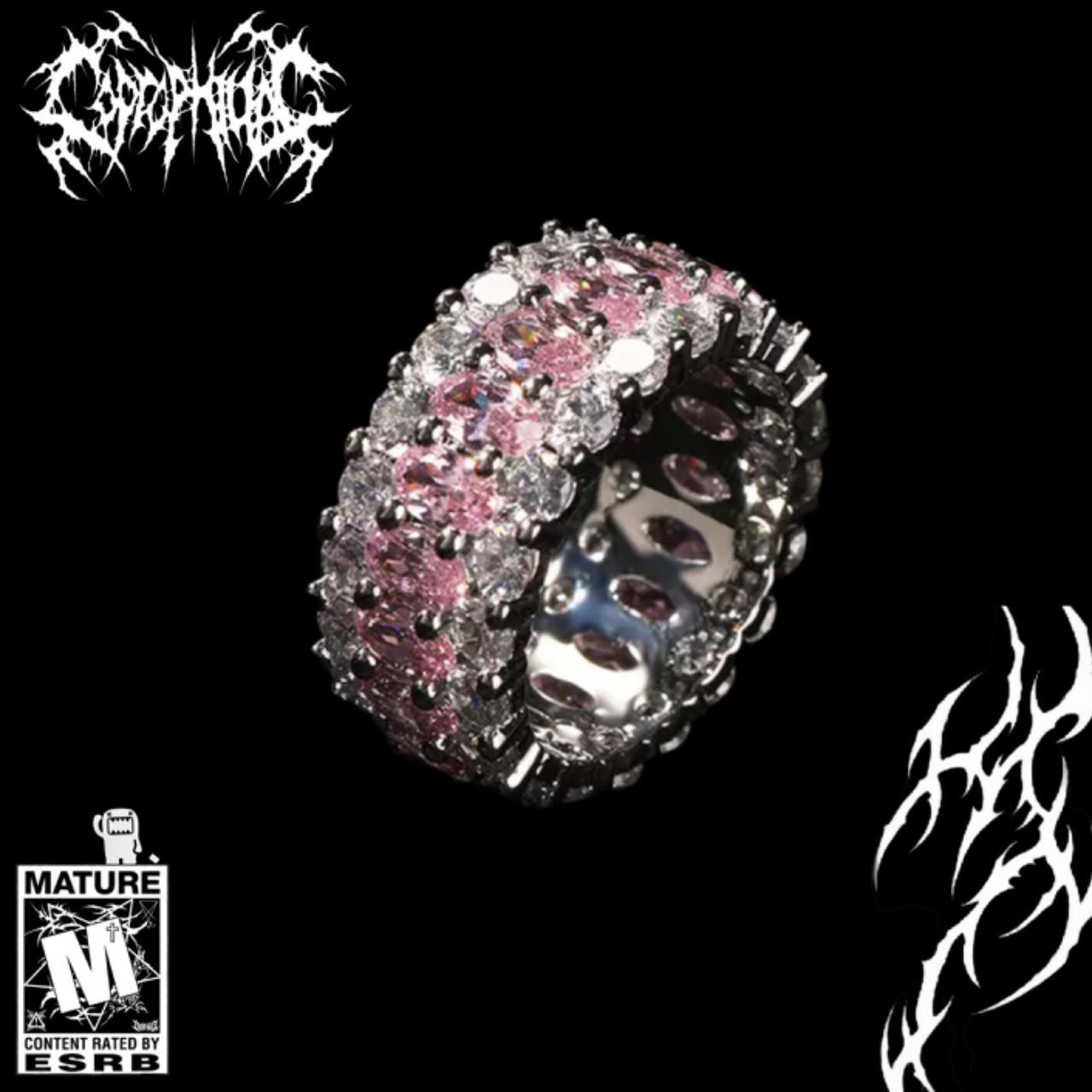 +LUXURY Y2K SILVER PLATED CVV PINK DIAMOND RING ... - Depop