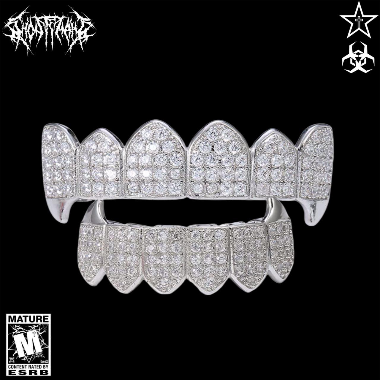 + LUXURY WHITE GOLD CZ DIAMOND KEN CARSON VAMP GRILL... - Depop