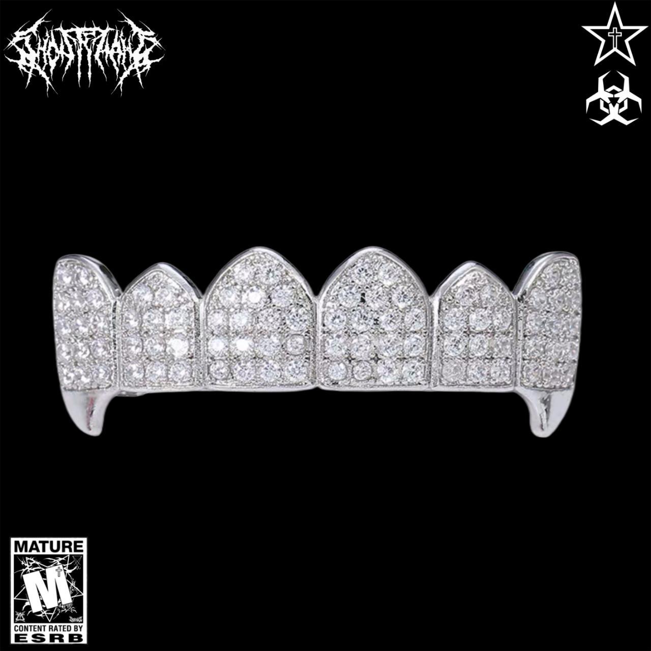 + LUXURY WHITE GOLD CZ DIAMOND KEN CARSON VAMP GRILL... - Depop