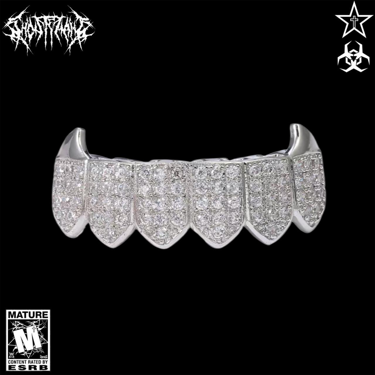 + LUXURY WHITE GOLD CZ DIAMOND KEN CARSON VAMP GRILL... - Depop