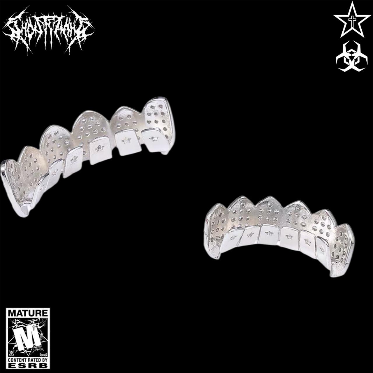 + LUXURY WHITE GOLD CZ DIAMOND KEN CARSON VAMP GRILL... - Depop