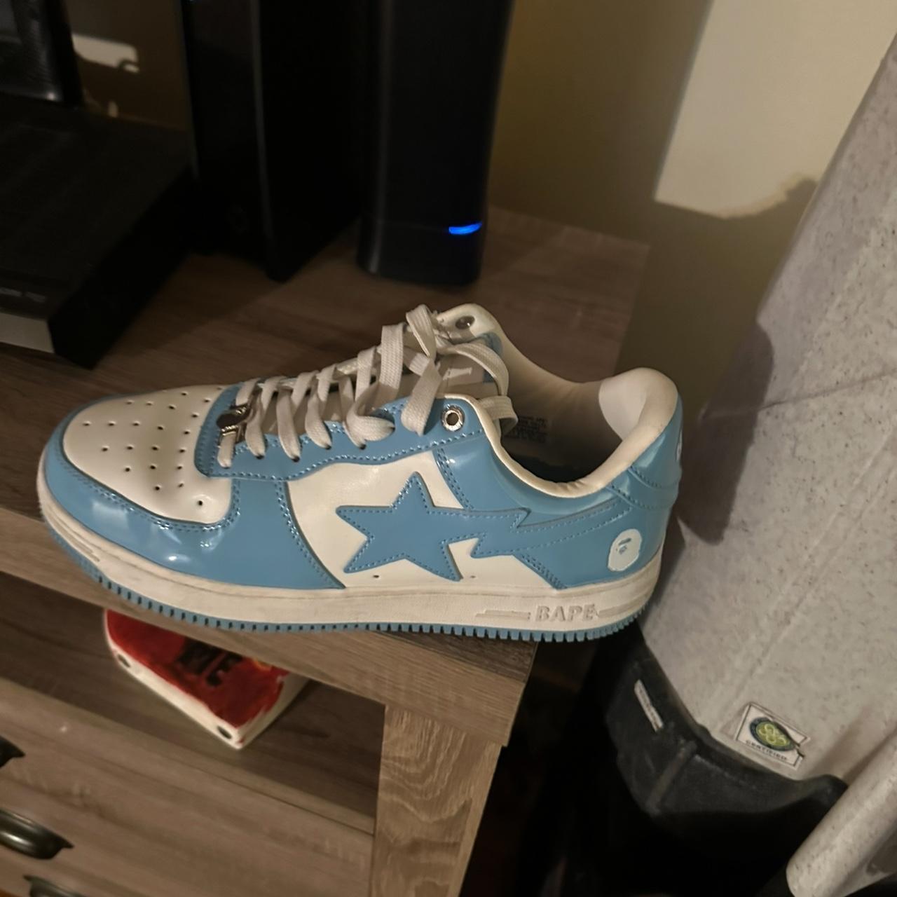 Blue bapestas got them for 200 sole inside is a... - Depop