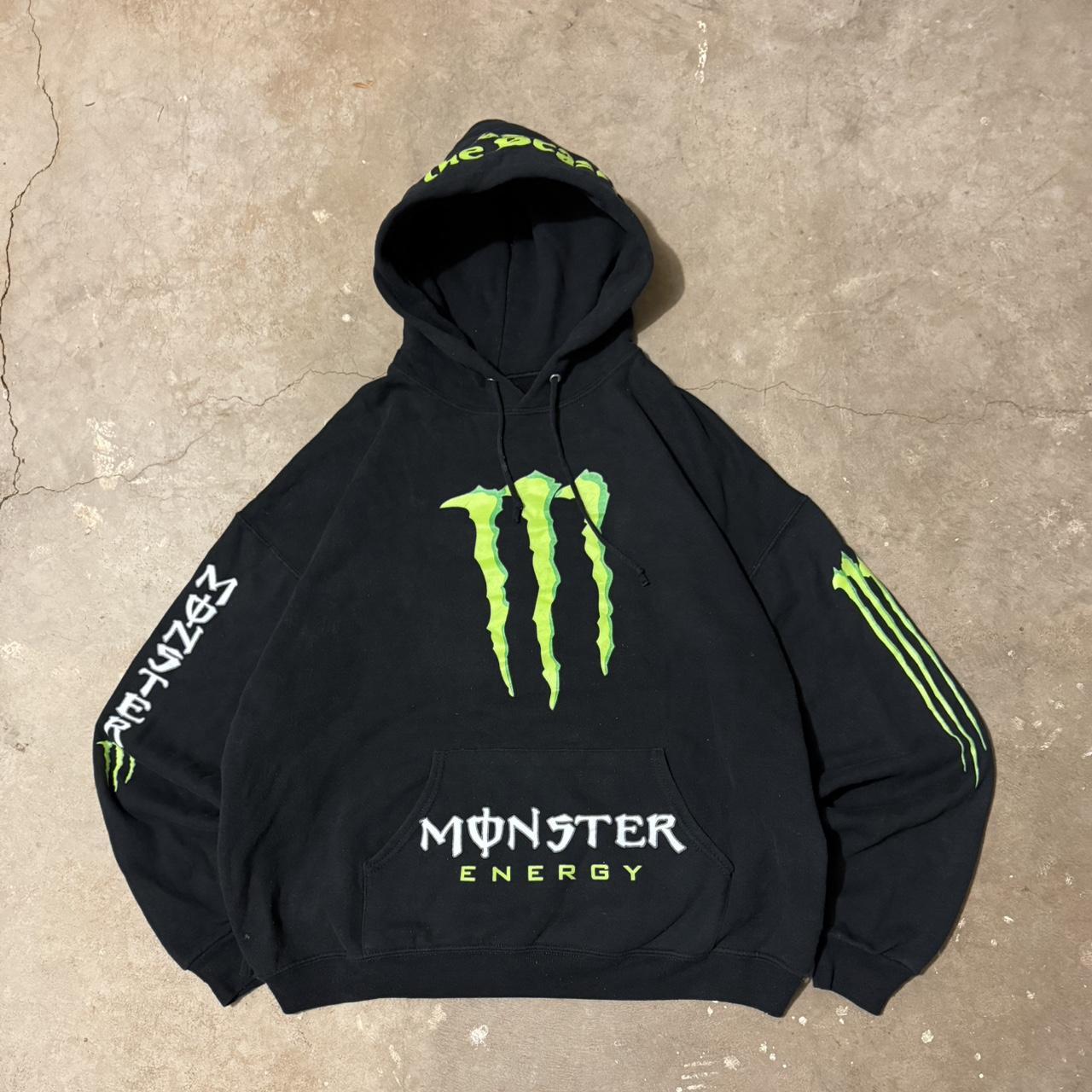 Vintage y2k black Monster energy drink skater... | Depop