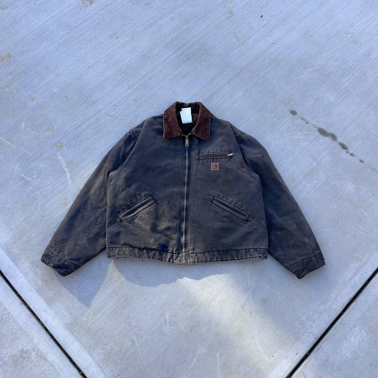 Crazy Faded Vintage Carhartt Detroit J97 BLK... | Depop