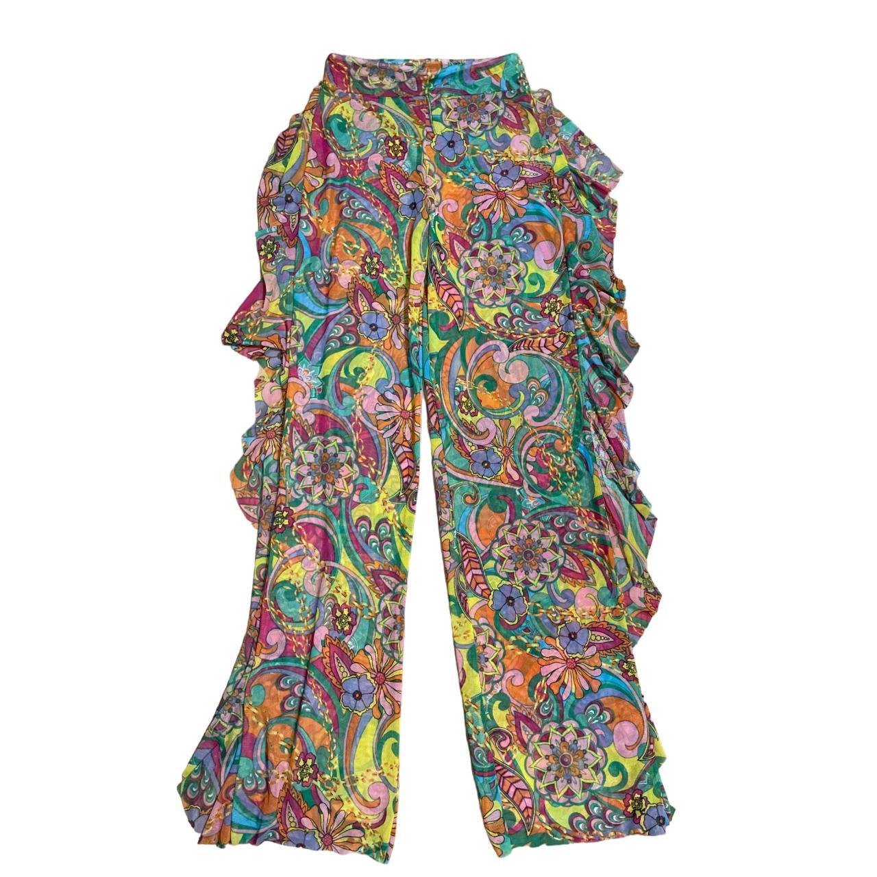 Love 83 Multicolored Mesh Ruffle Swimsuit Cover... - Depop