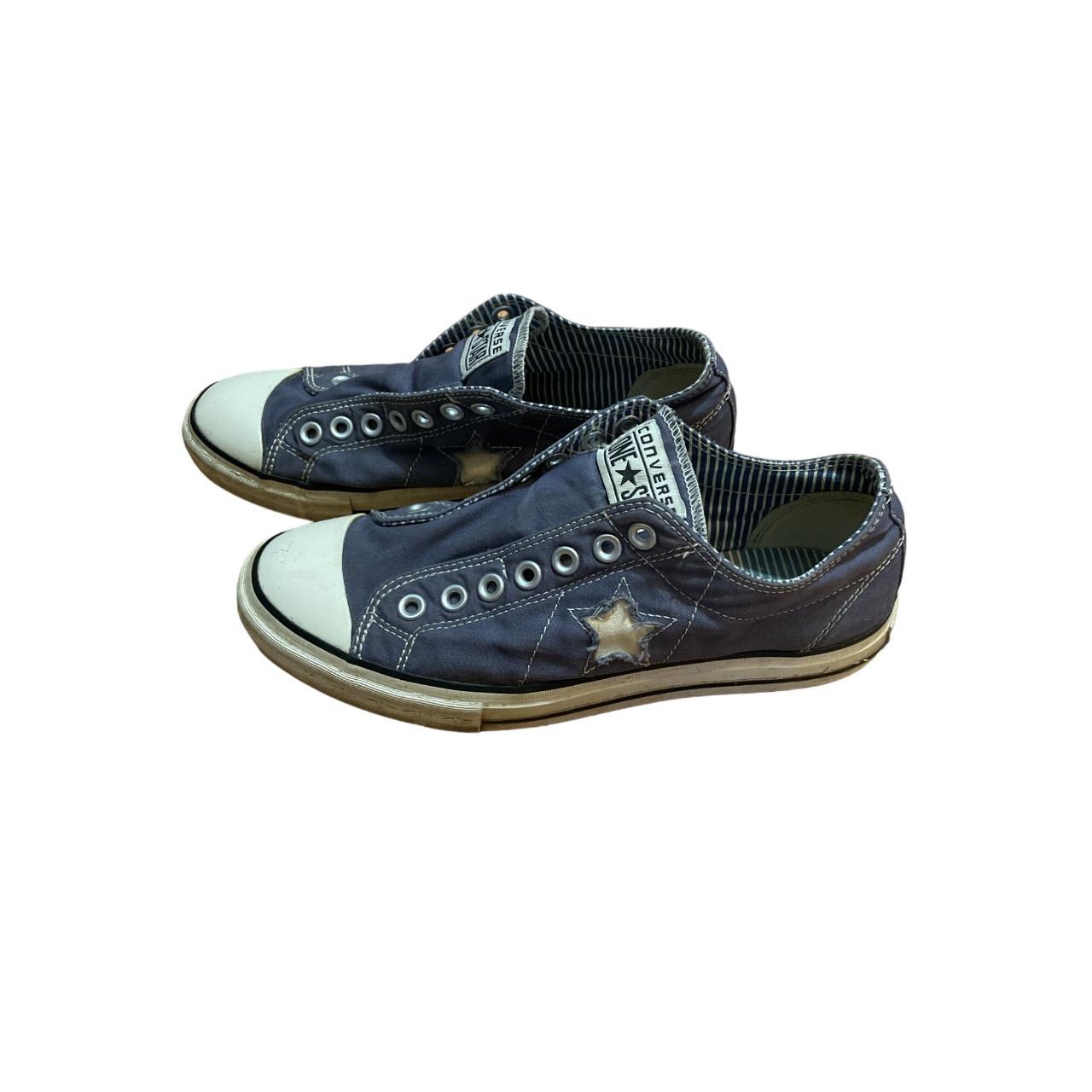 Converse One Star Blue Slip-On Sneakers Size... - Depop