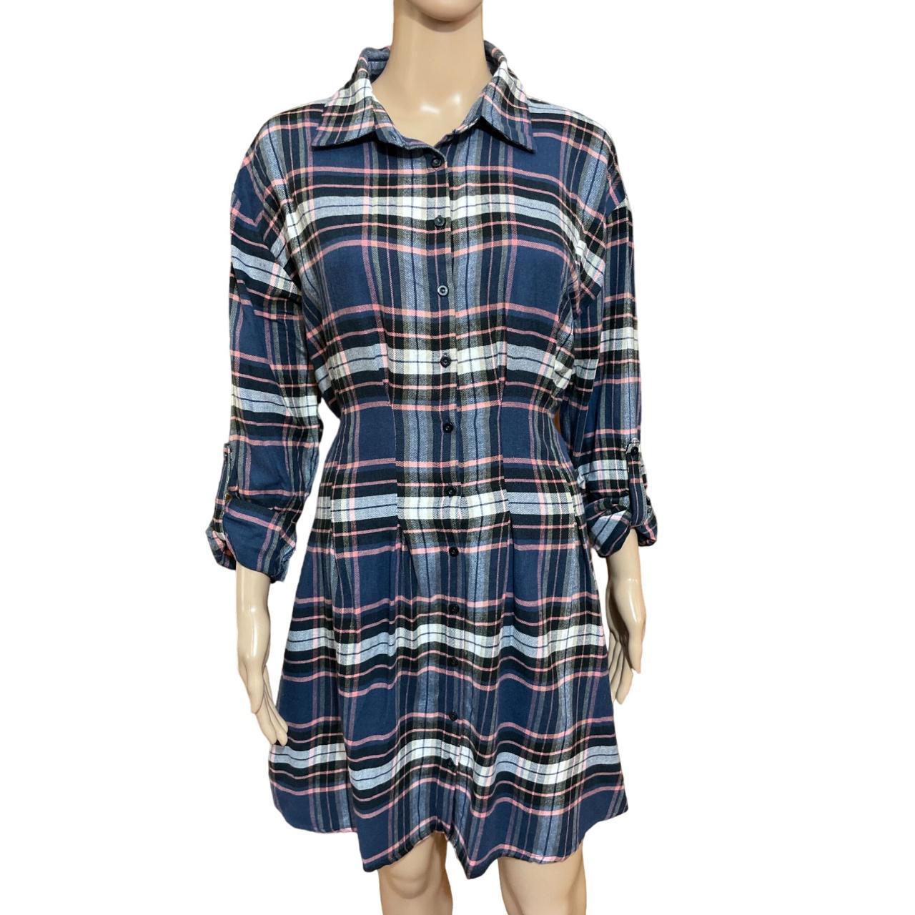 NWT Love Tree Plaid Button Down Dress Size... - Depop