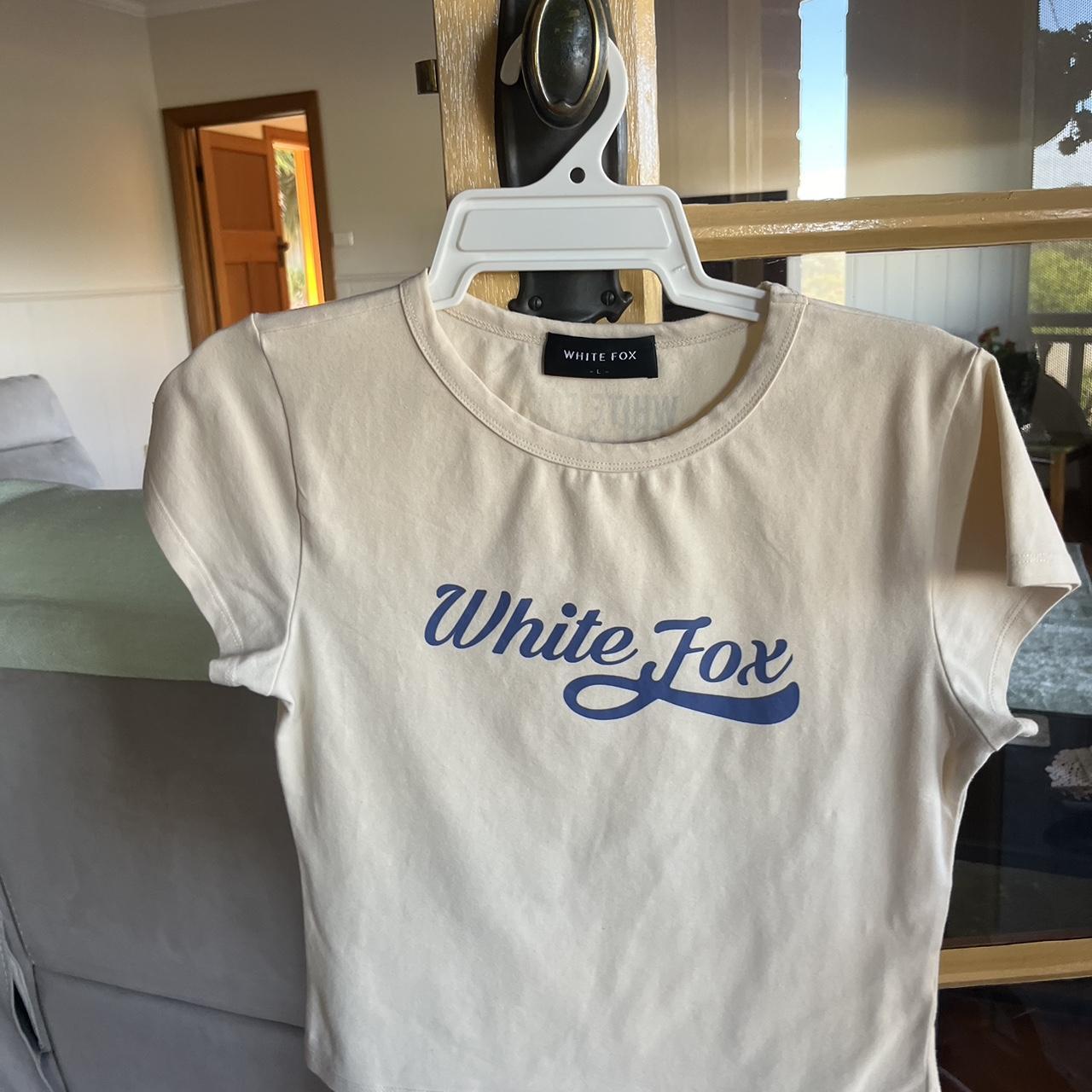 White fox baby tee. Size large for more of a relaxed... - Depop