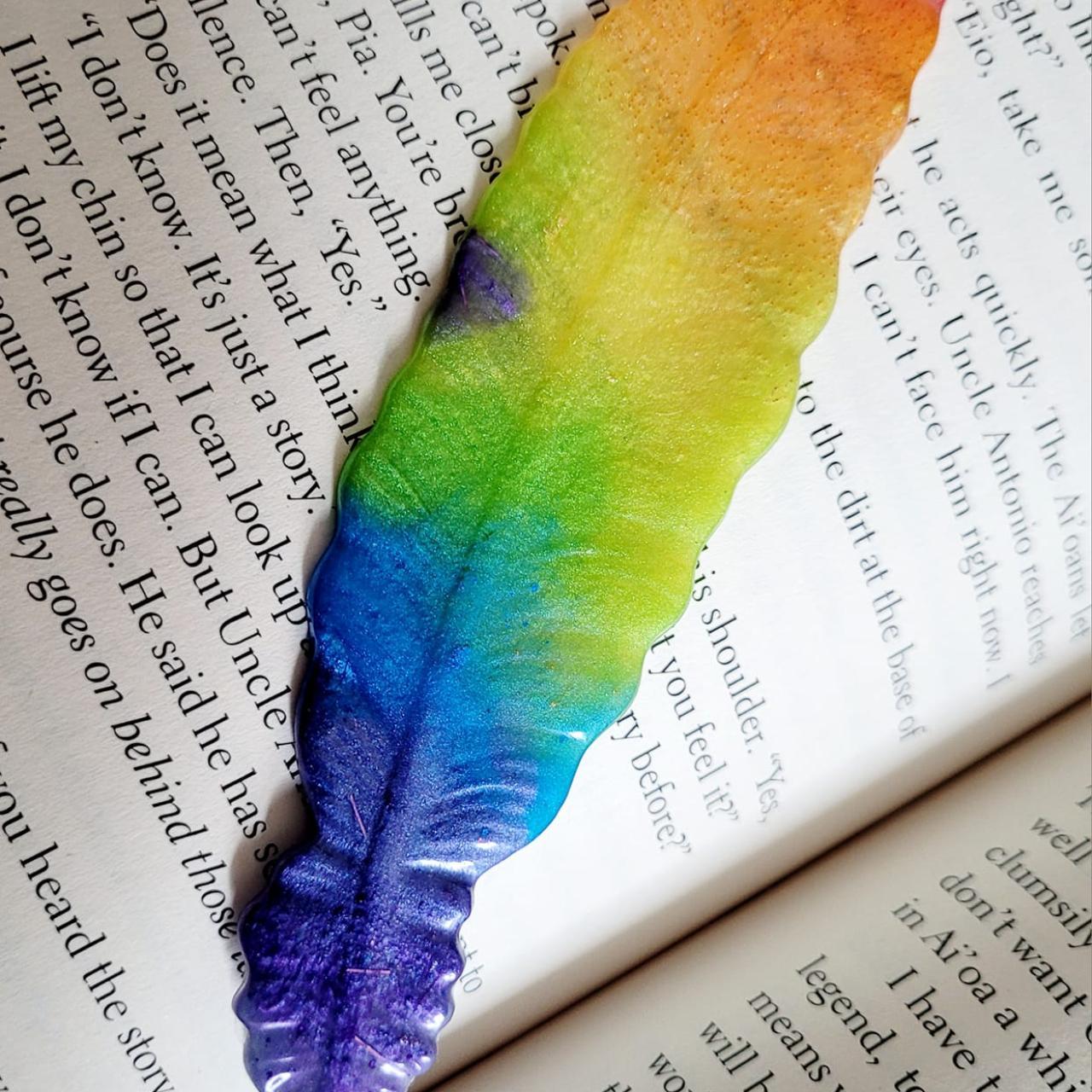 Handmade Resin Feather Bookmark. come in any... - Depop