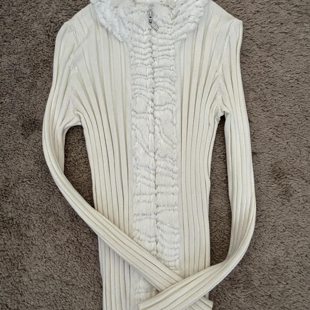 Belldini White Fur Longsleeve - Depop