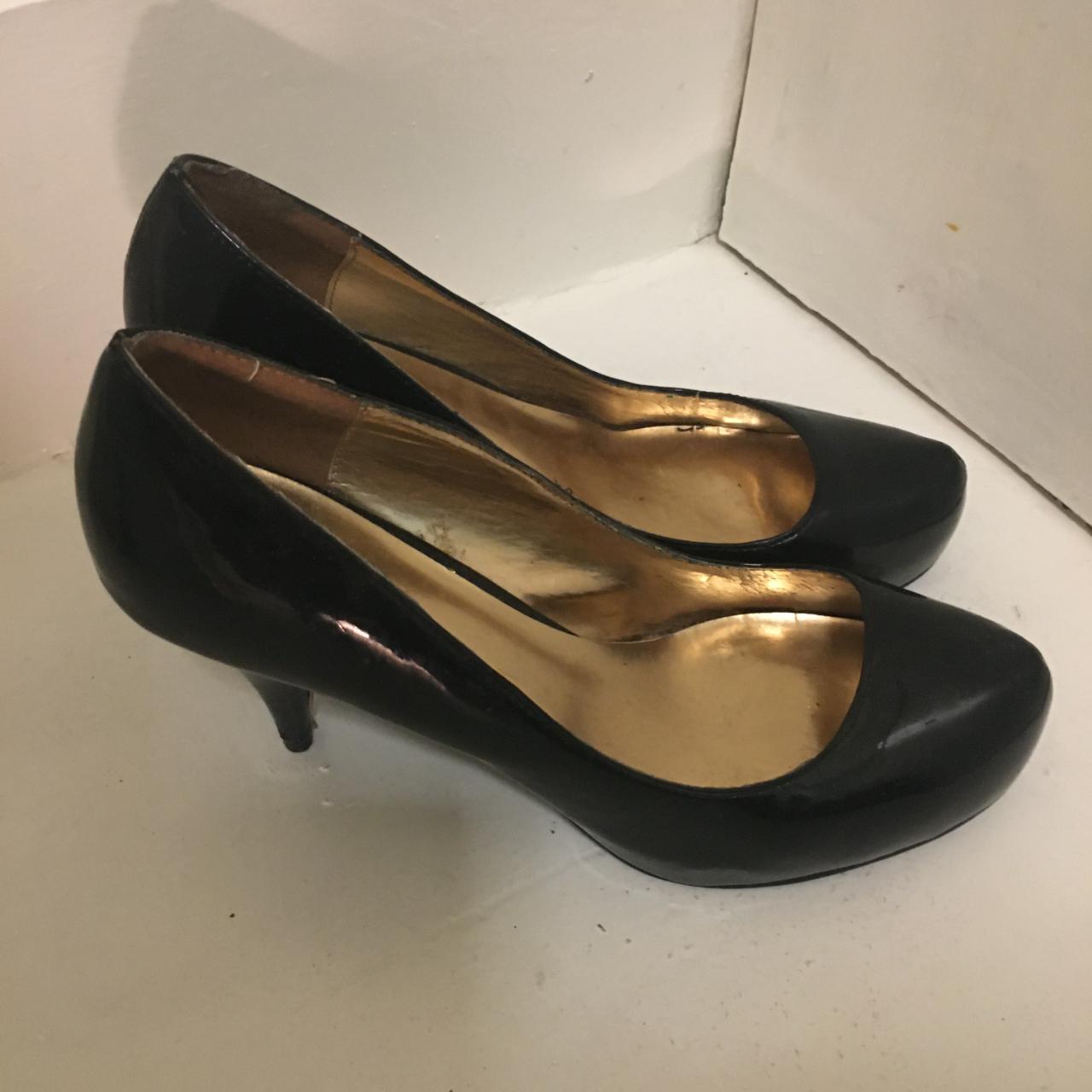 P.V.C high heels two inch heel. Gold lining . - Depop
